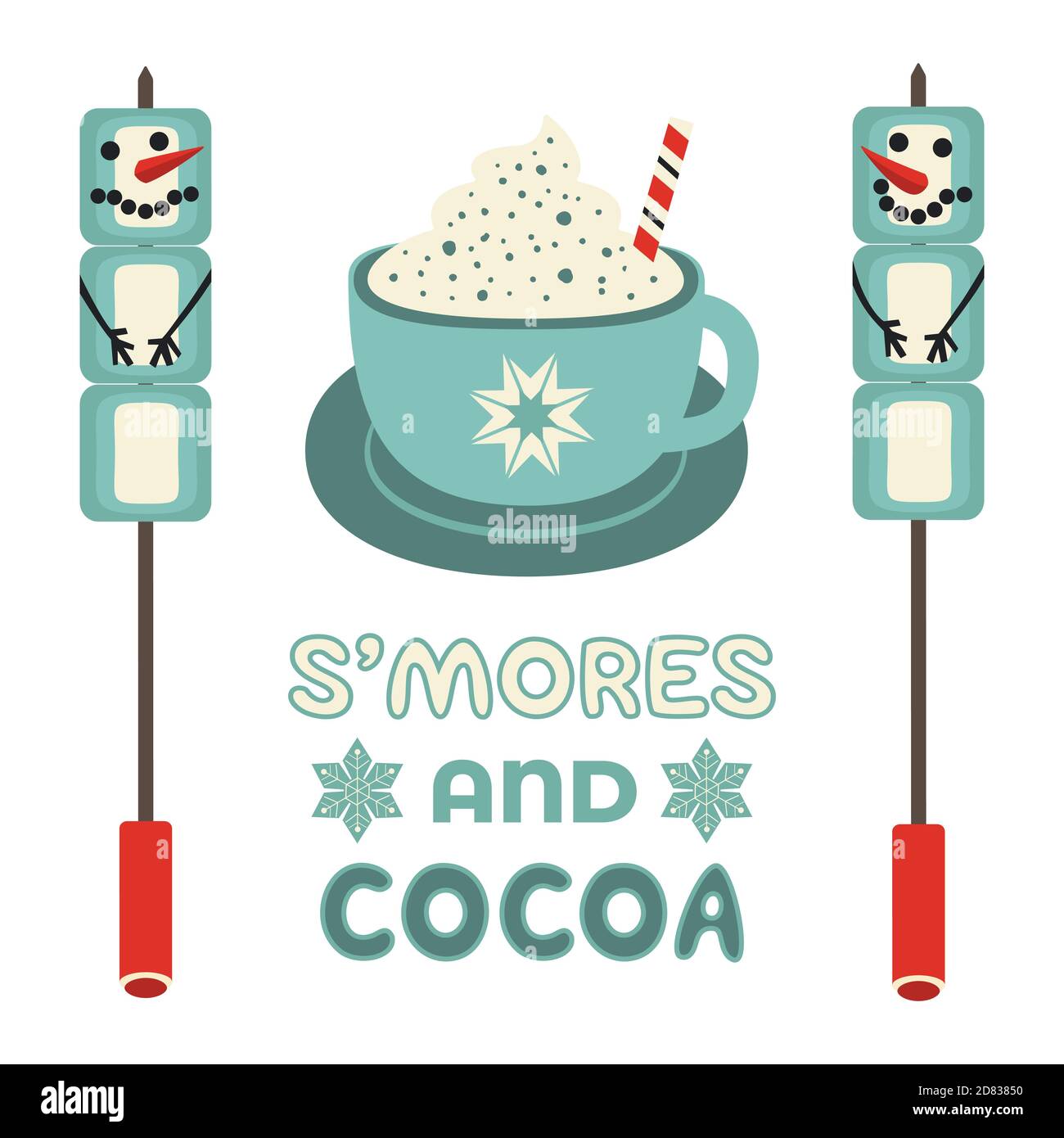 Warm cozy smores and cocoa welcome sign vector Stock Vector Image & Art ...