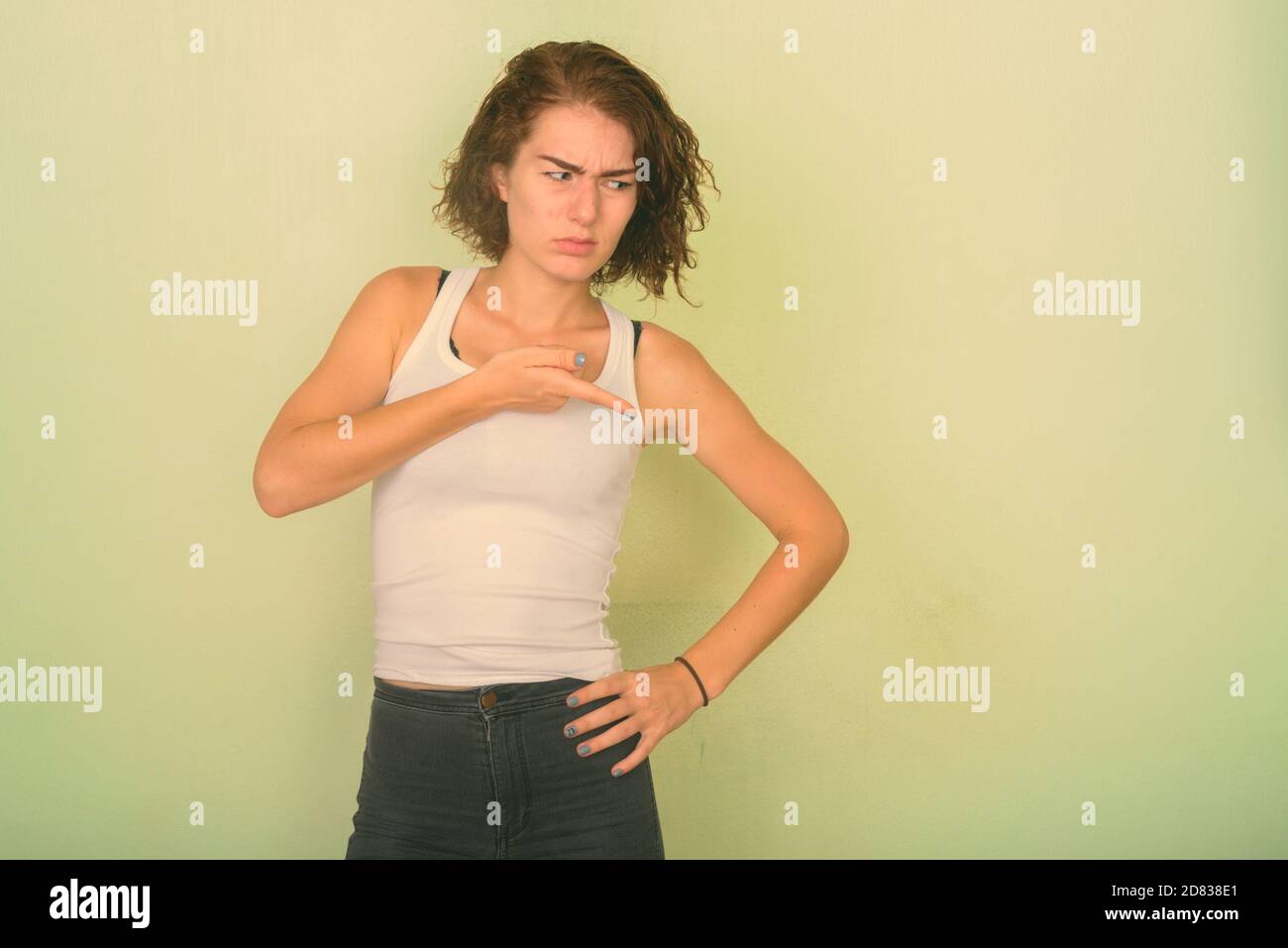 Portrait beautiful teen girl disgusting hi-res stock photography and ...