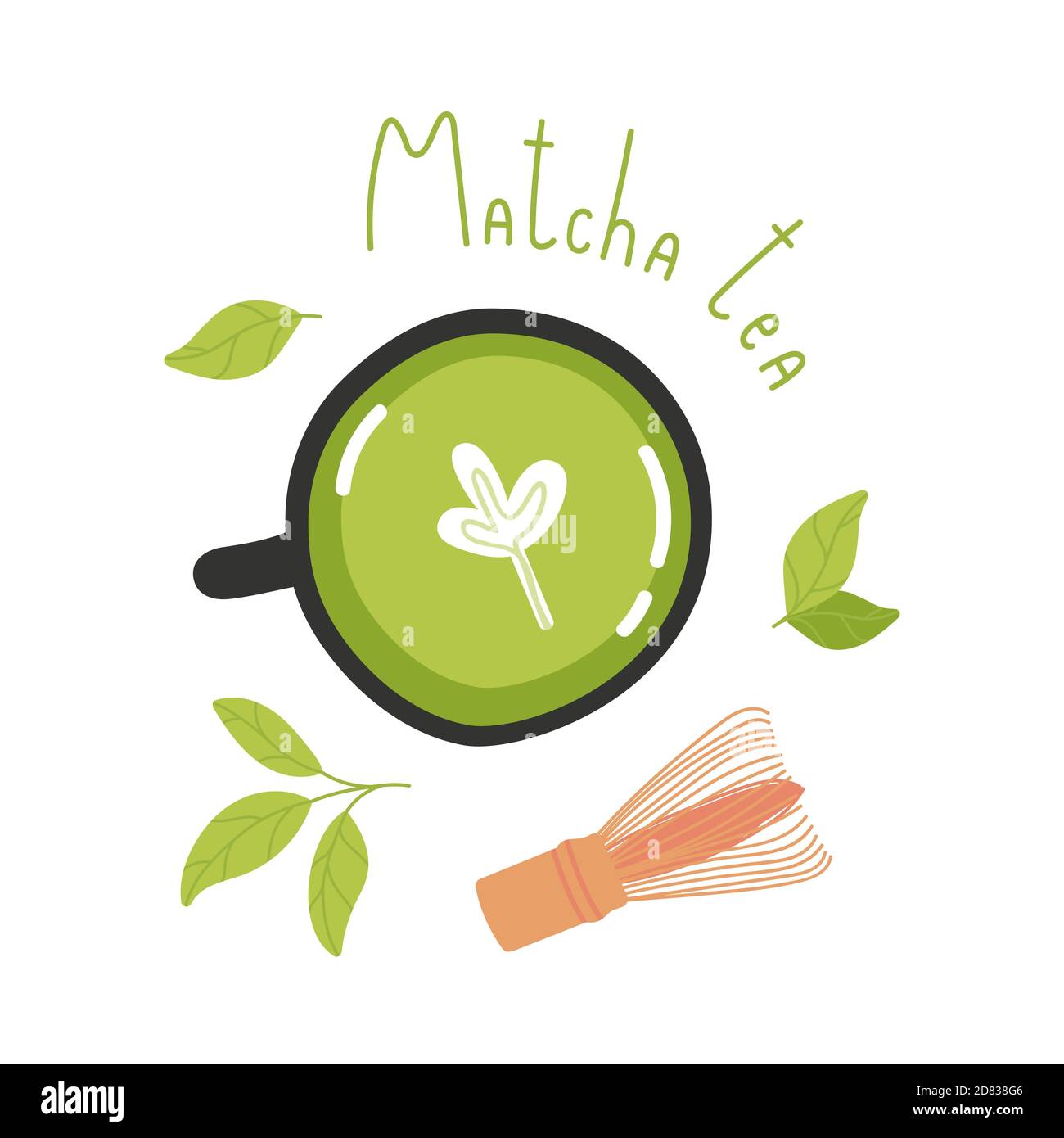 Top view tea set Stock Vector Images - Alamy
