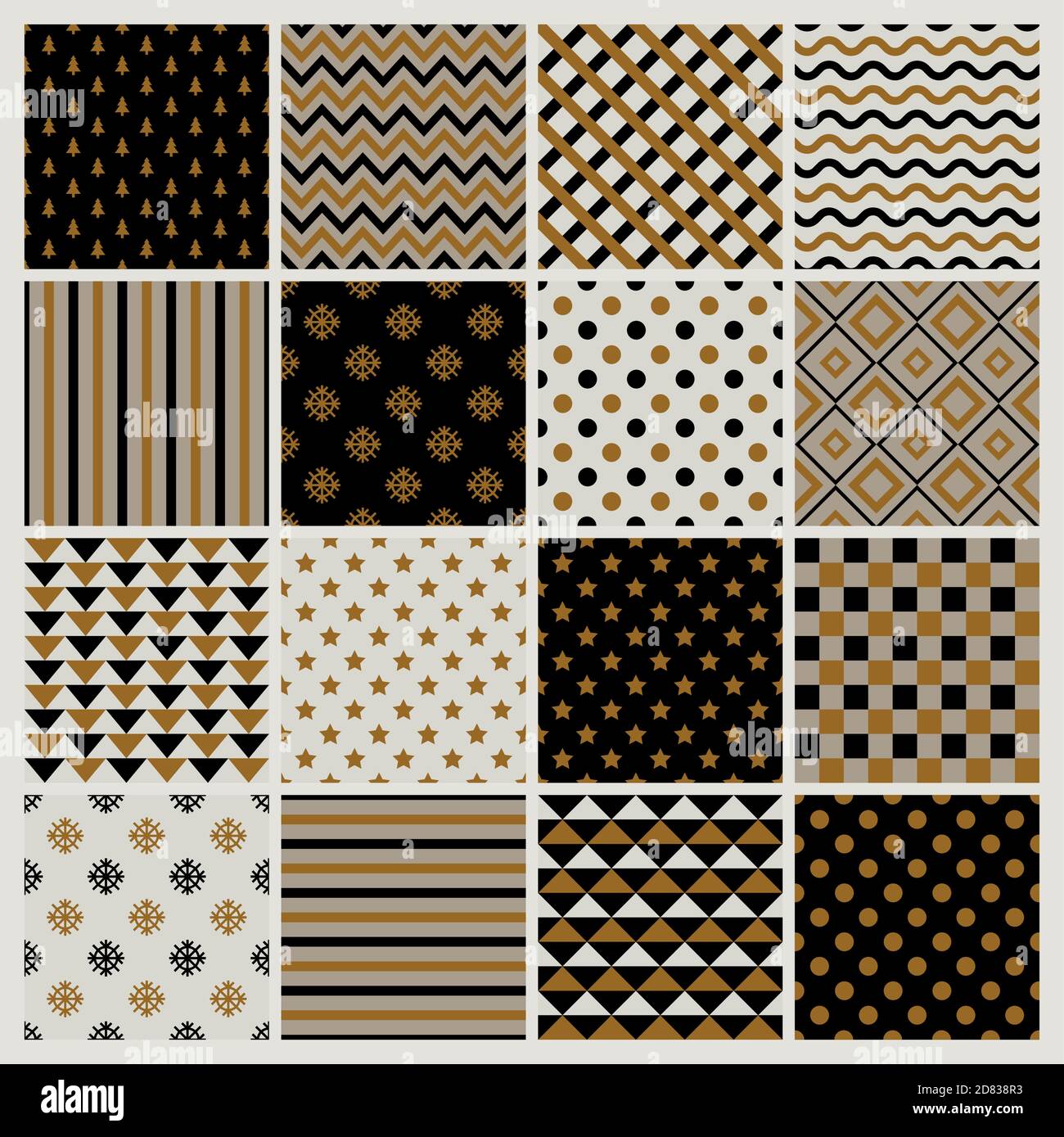 Collection of simple geometric Christmas texture Stock Vector Image ...