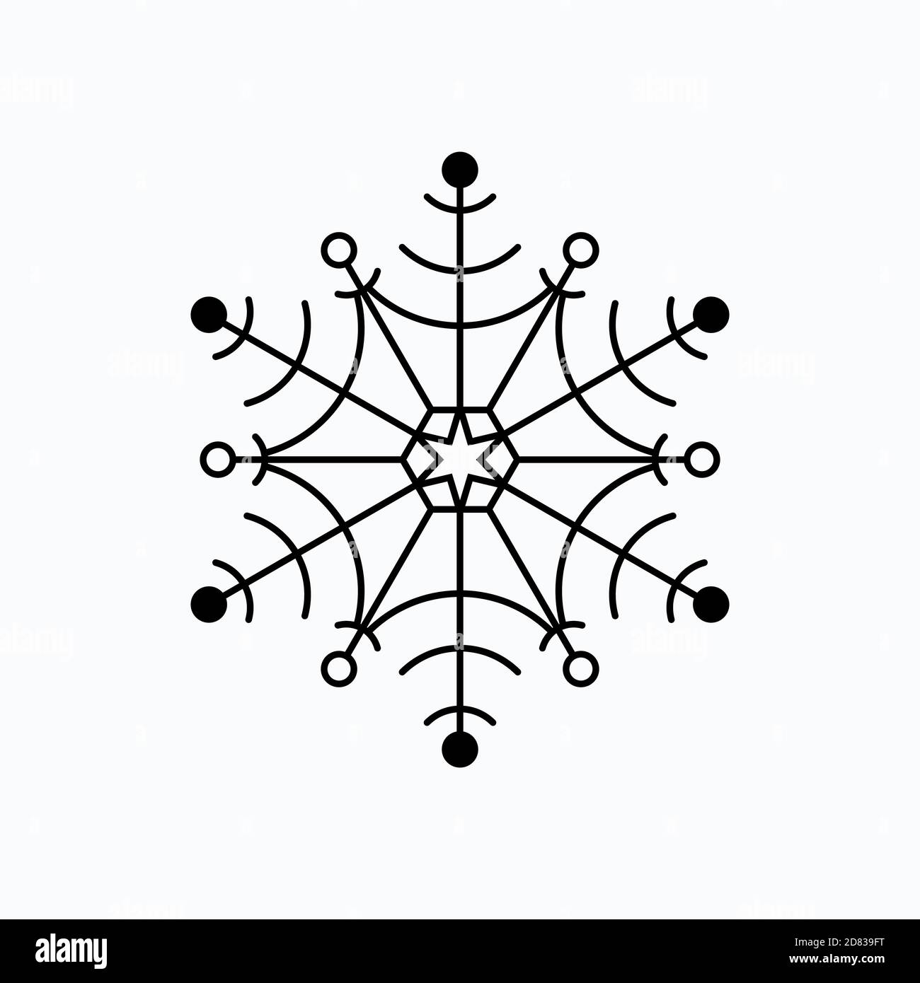 White snowflake flat icon Black and White Stock Photos & Images - Alamy