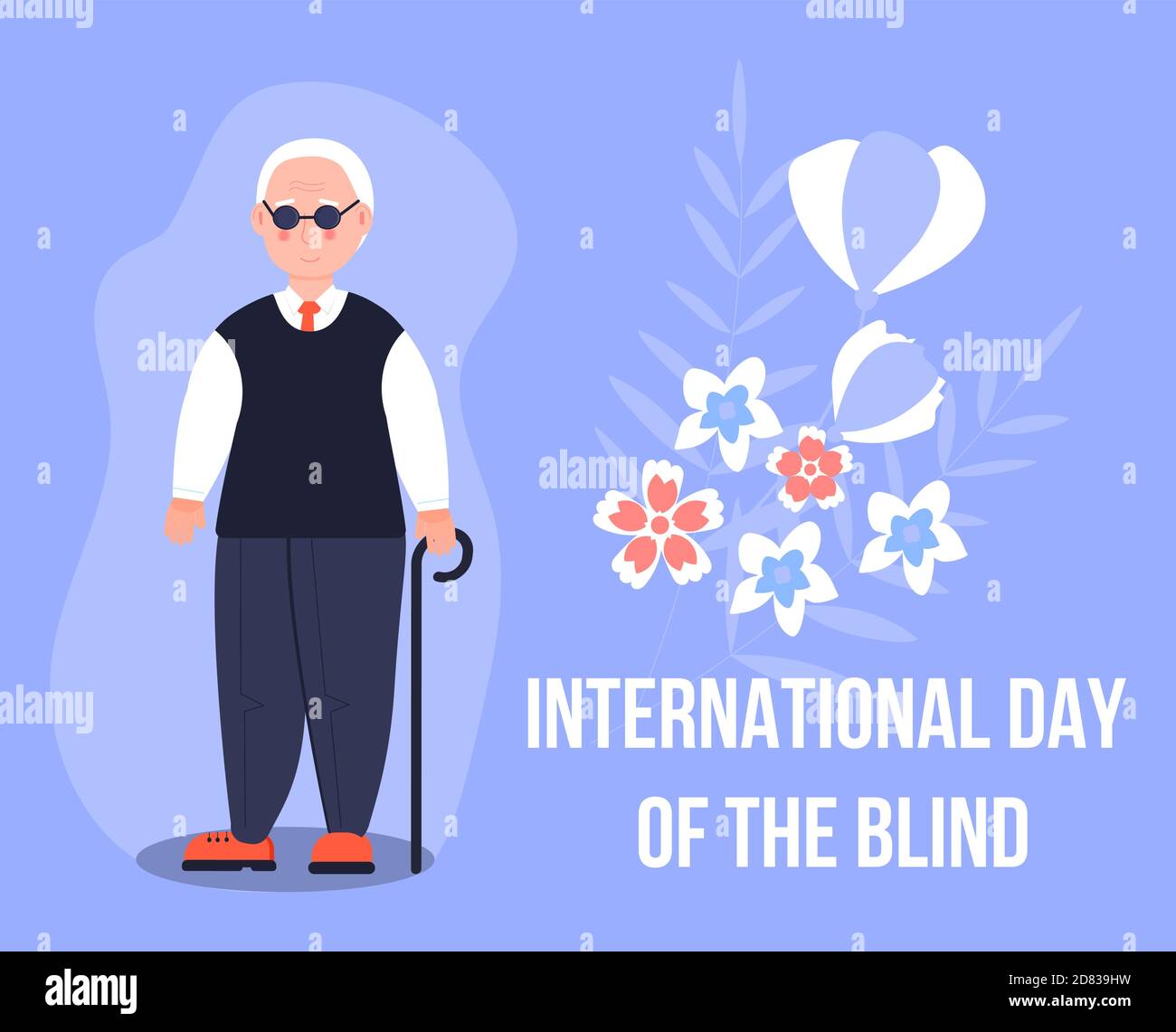 International day of the blind concept vector. Event is celebrated in ...