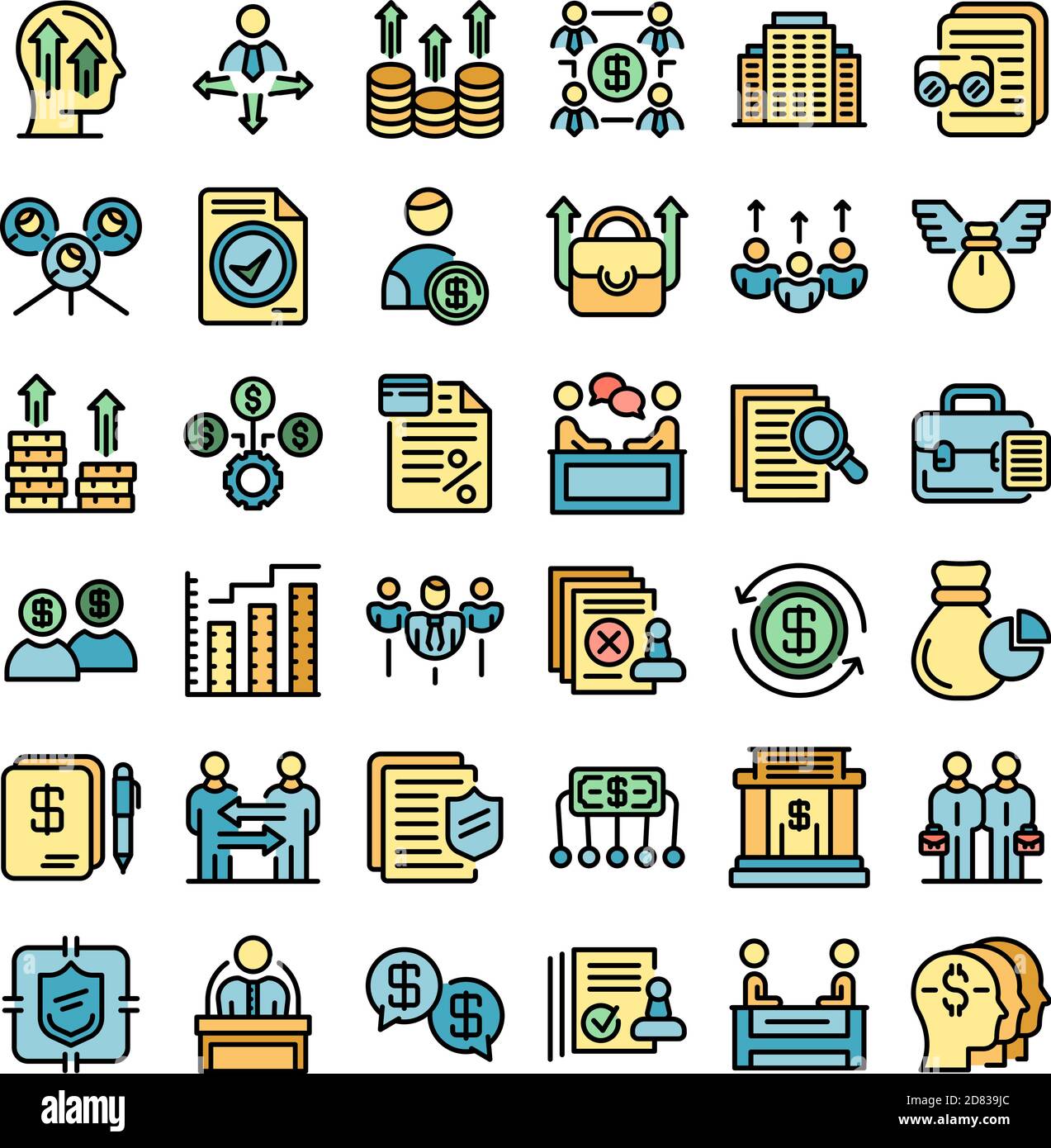 Shareholder icons set. Outline set of shareholder vector icons thin ...