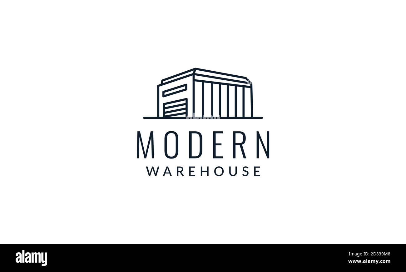 warehouse line outline simple logo vector icon illustration Stock ...