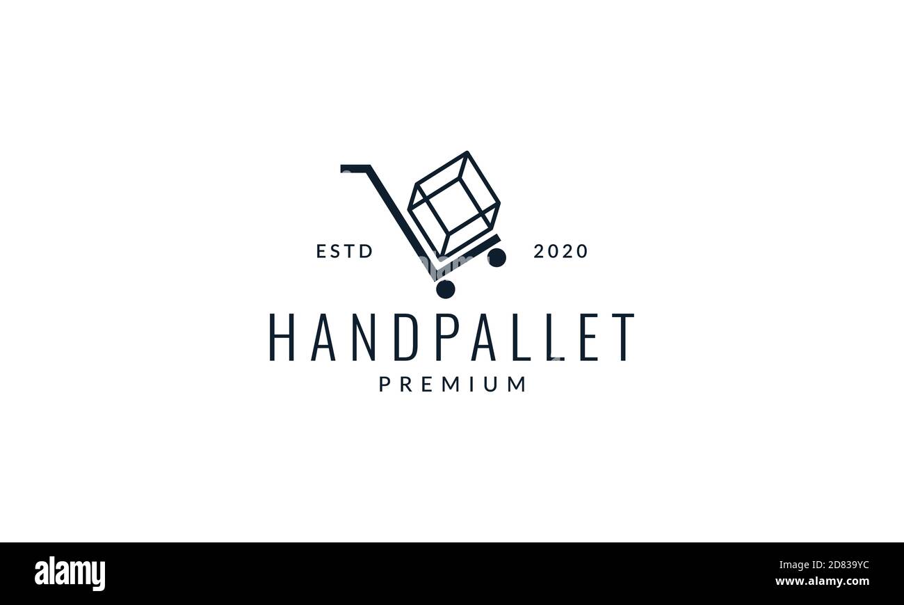 Hand pallet warehouse modern logo vector icon illustration Stock Vector ...