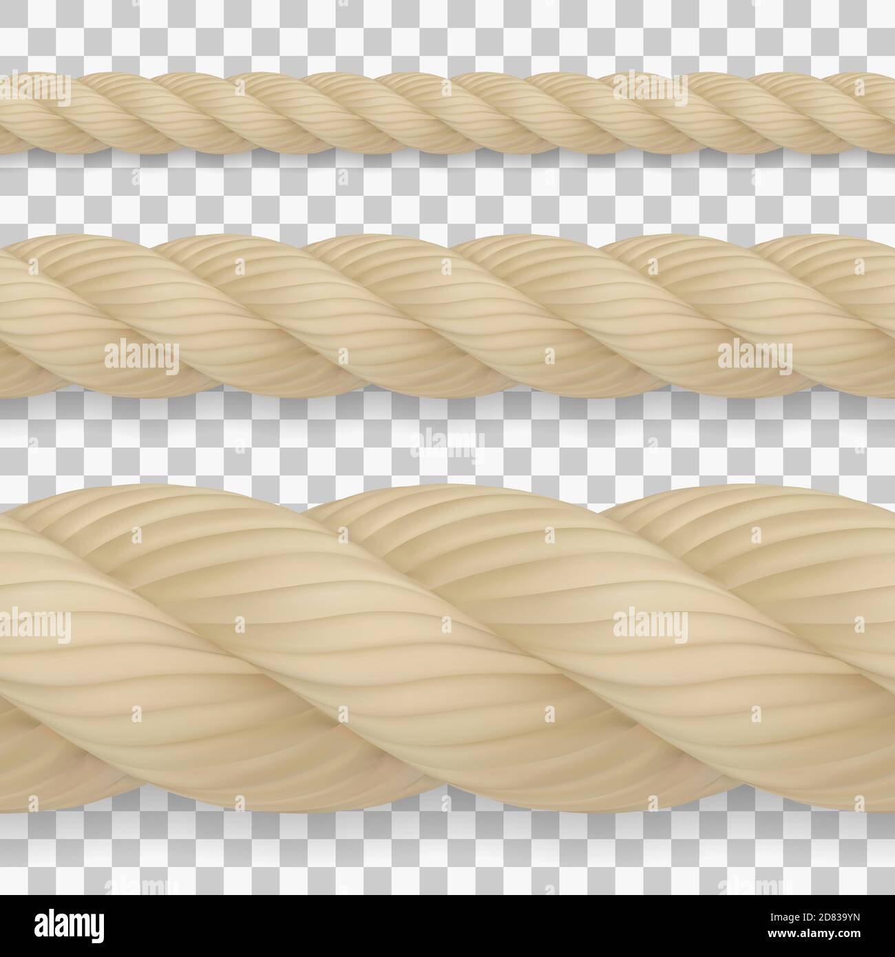 Set of seamless realistic hemp ropes with high detail Stock Vector ...