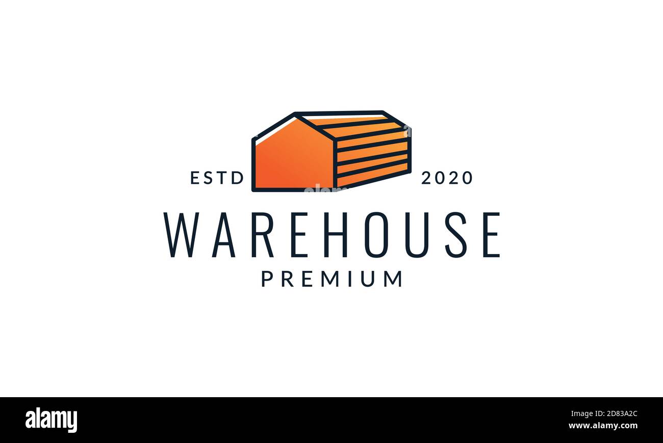 warehouse abstract minimalist line art outline logo vector icon ...
