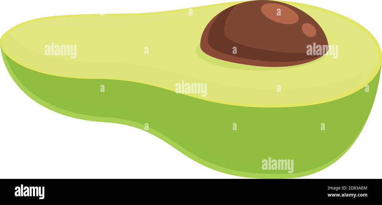 Half avocado icon. Cartoon of half avocado vector icon for web design ...