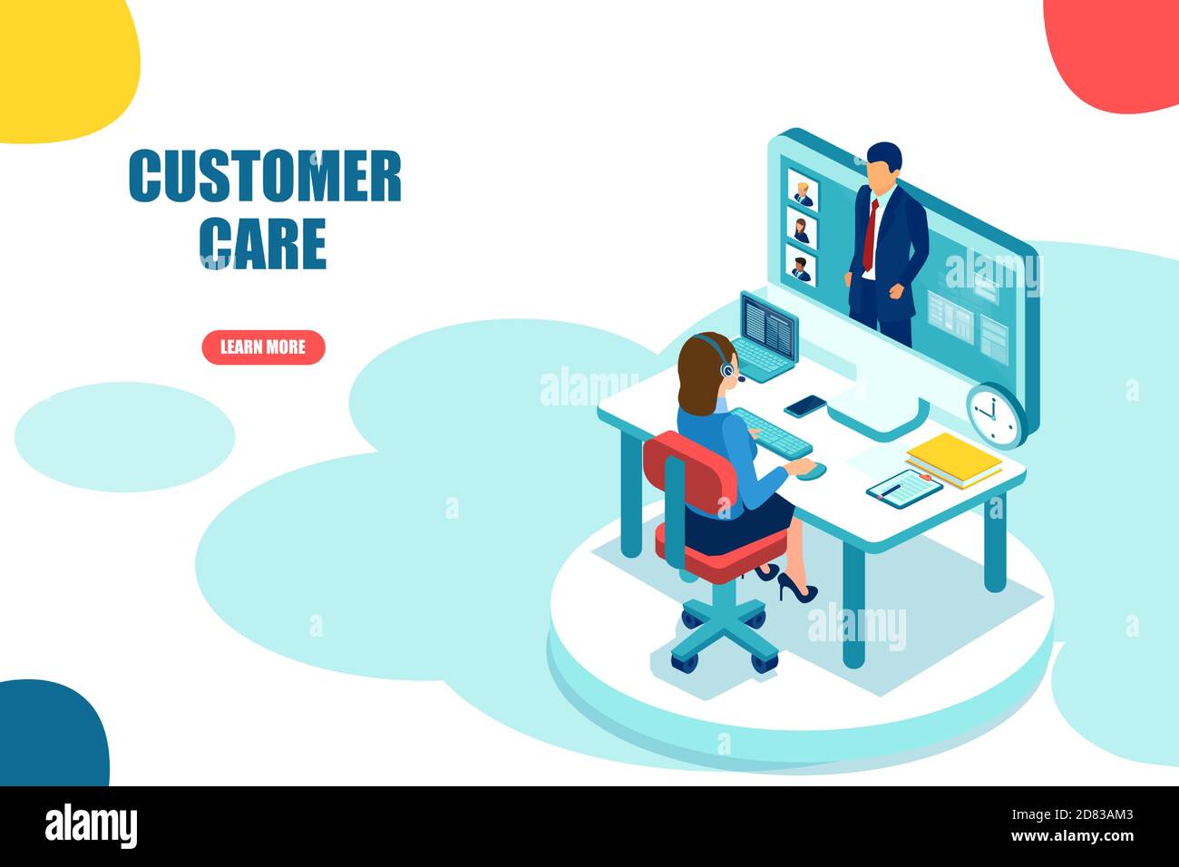 Employee assisting customer Stock Vector Images - Alamy