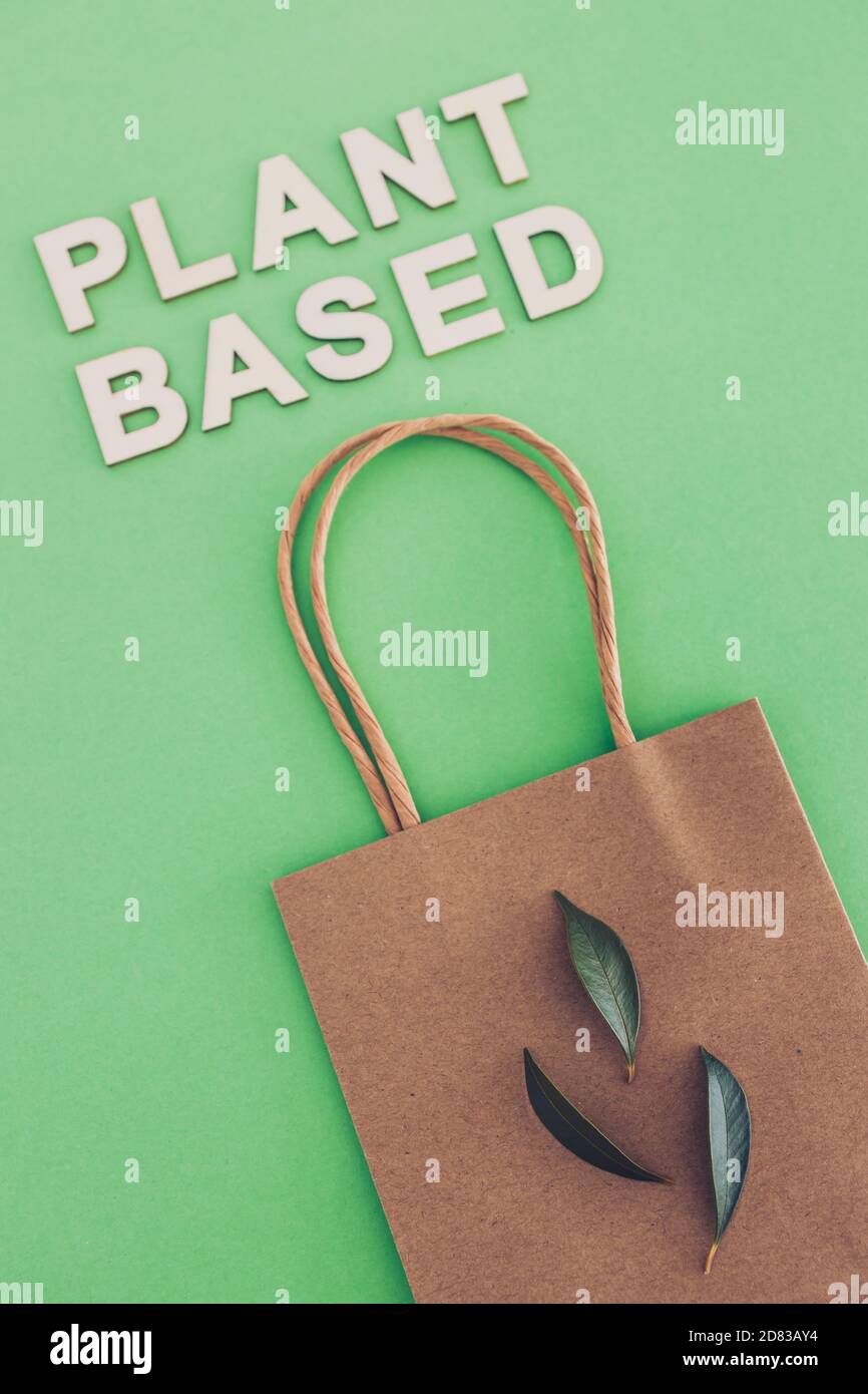 sustainable consumer choices for the environment, plant-based text with ...