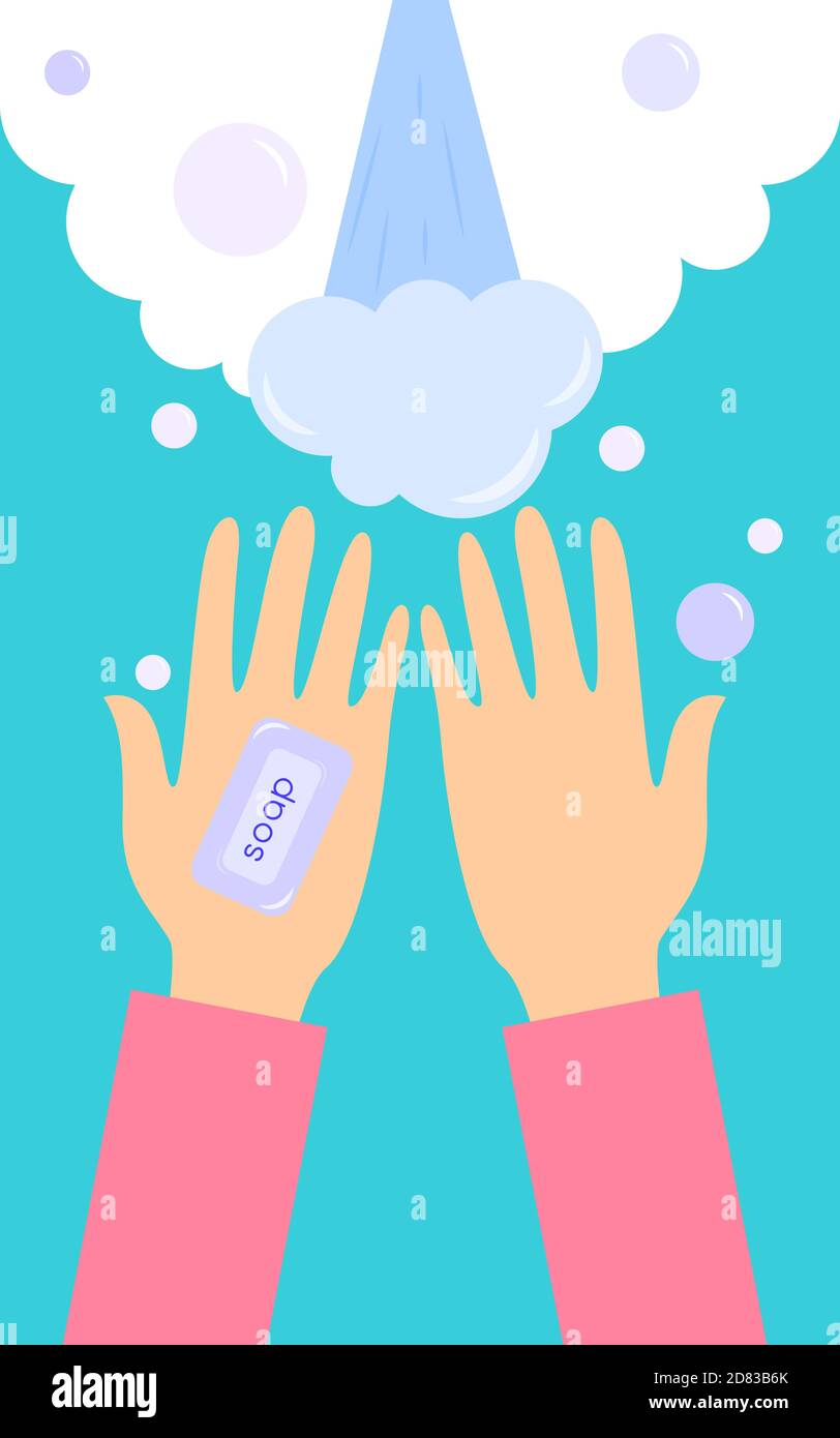 Hand washing Vector illustration in flat design Stock Vector Image ...
