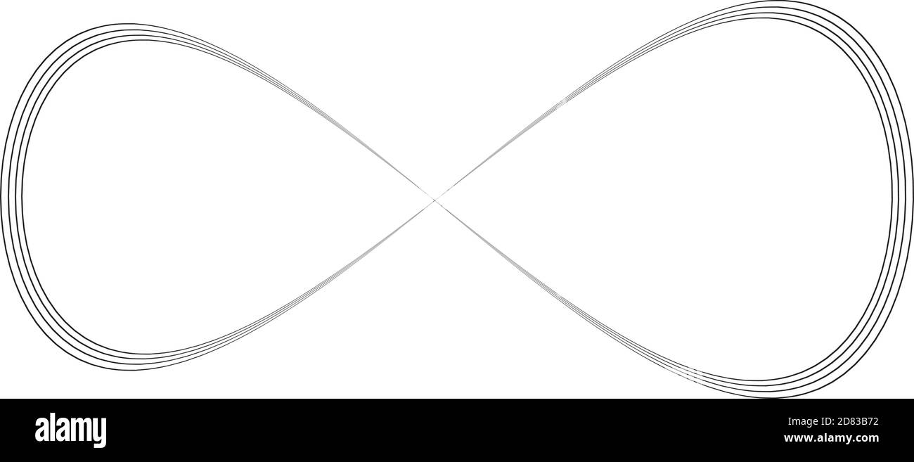 Infinity symbol of multiple thin black lines. Concept of infinite ...