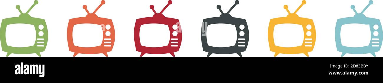 Set of colorful television icons Stock Vector Image & Art - Alamy