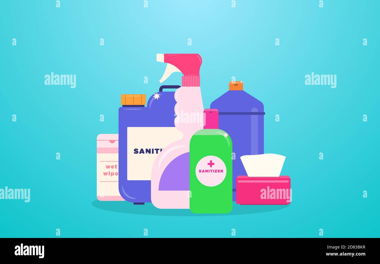 Hygiene products Vector illustration in flat design Stock Vector Image ...