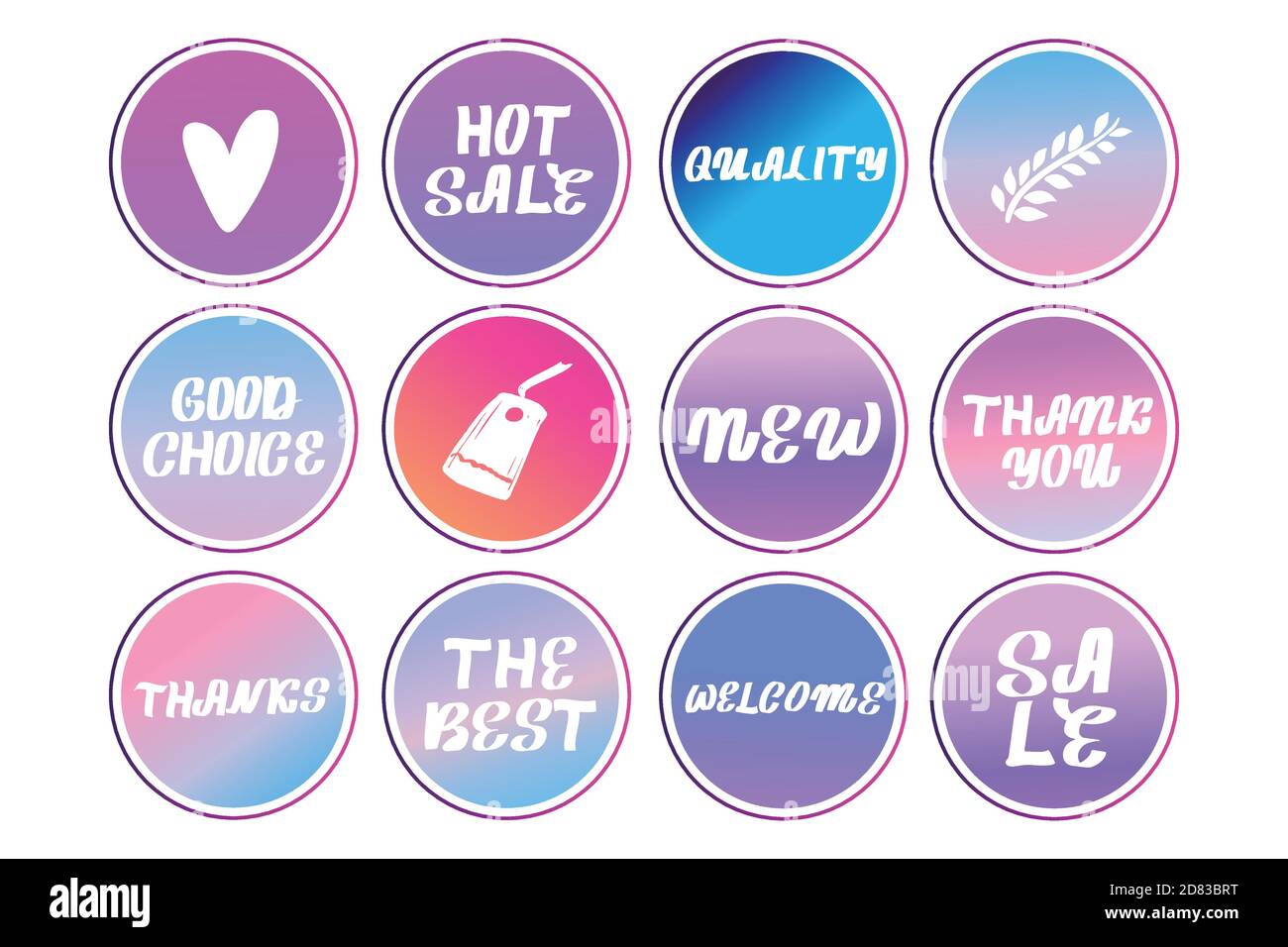 Circle icons for social media stories. Highlights colorful vector Stock ...