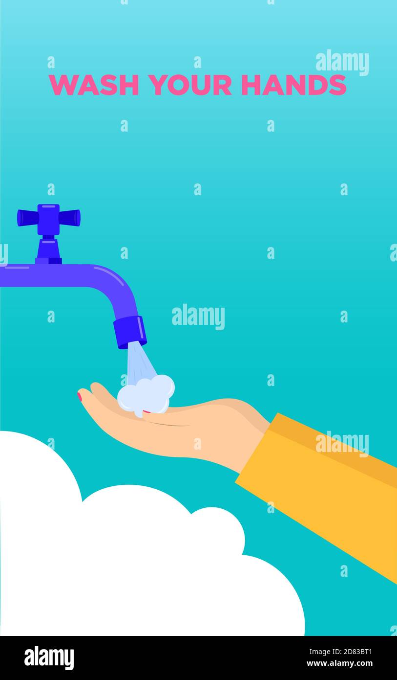 Personal hygiene Poster template with copy space Flat design Stock ...