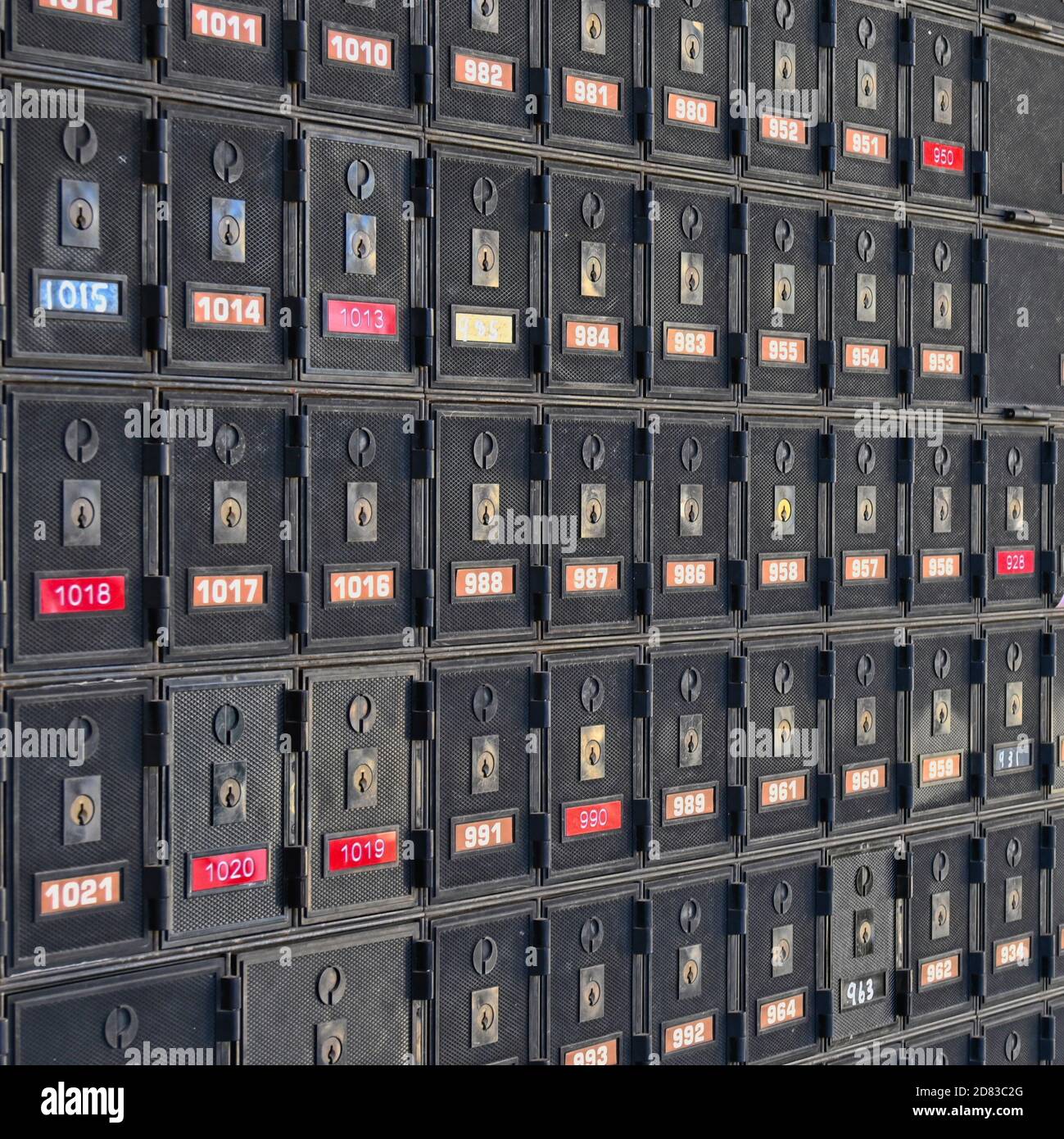 Post office keyed post boxes Stock Photo - Alamy