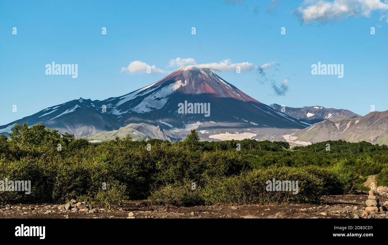 Kamchatka. Avachinsky volcano in the Russian far East. Summer Stock ...