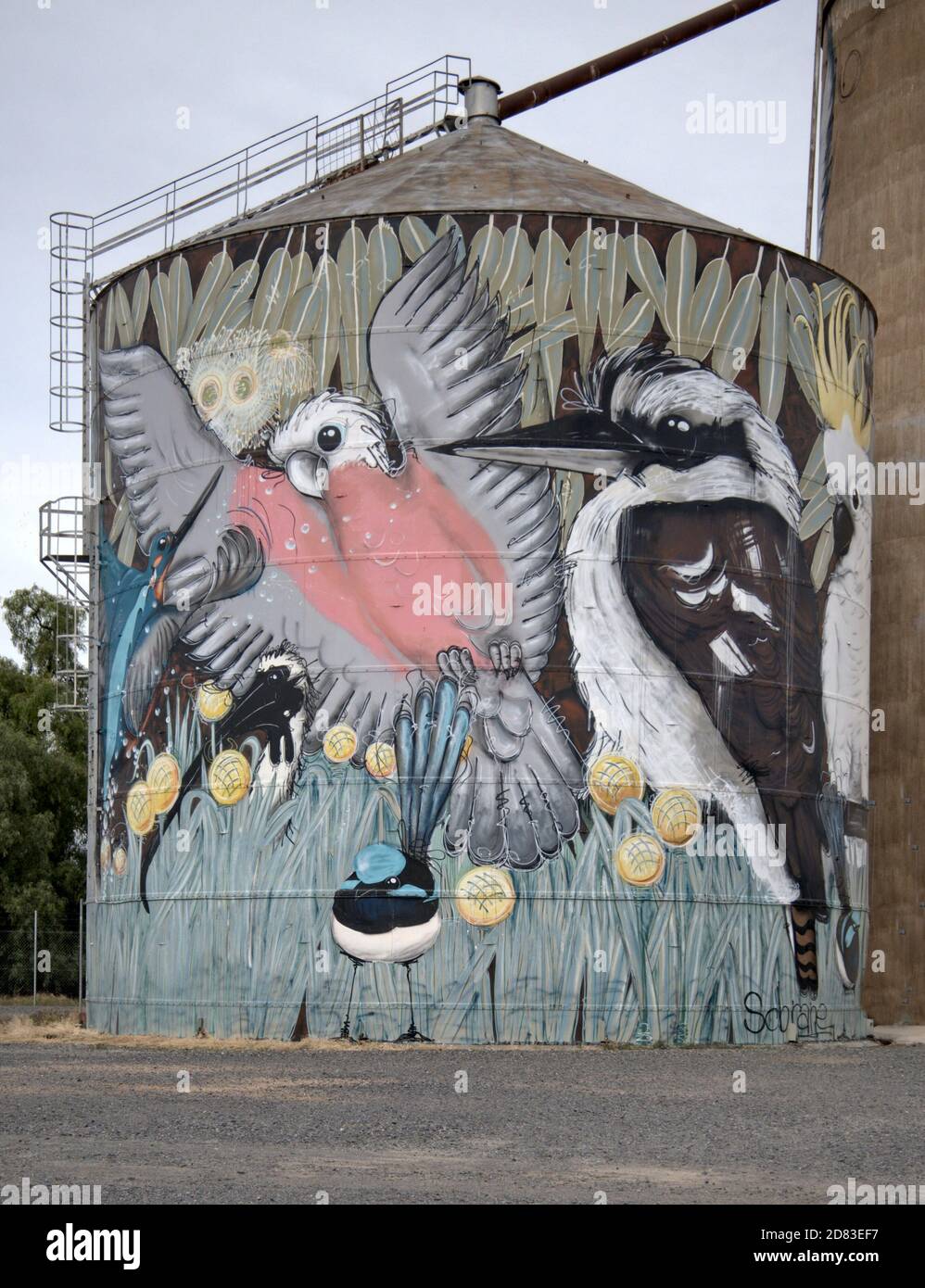 Tungamah, Victoria/Australia - March 30, 2020: Single silo art piece by ...