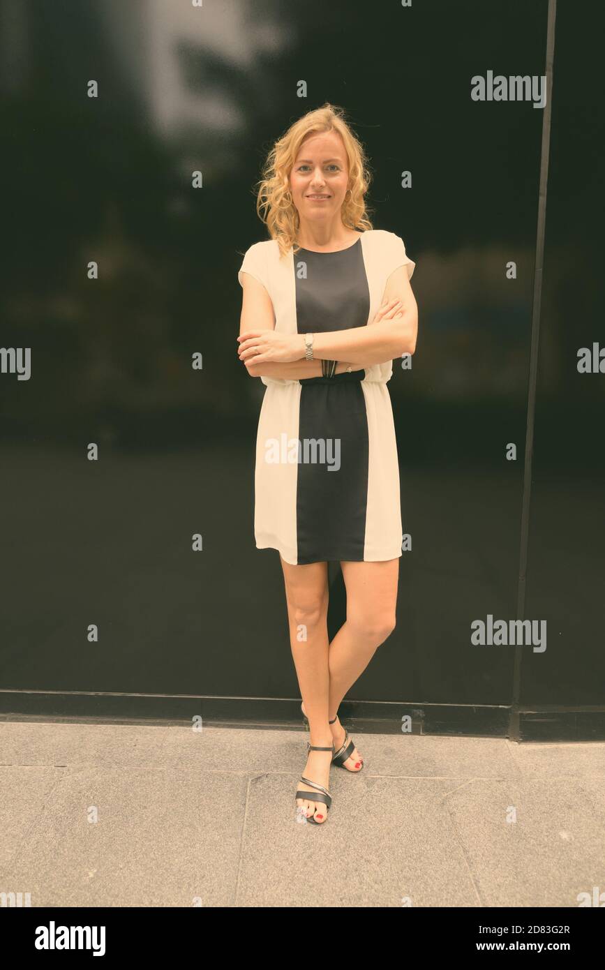 Beautiful Blonde Businesswoman Exploring The City Of Bangkok Thailand
