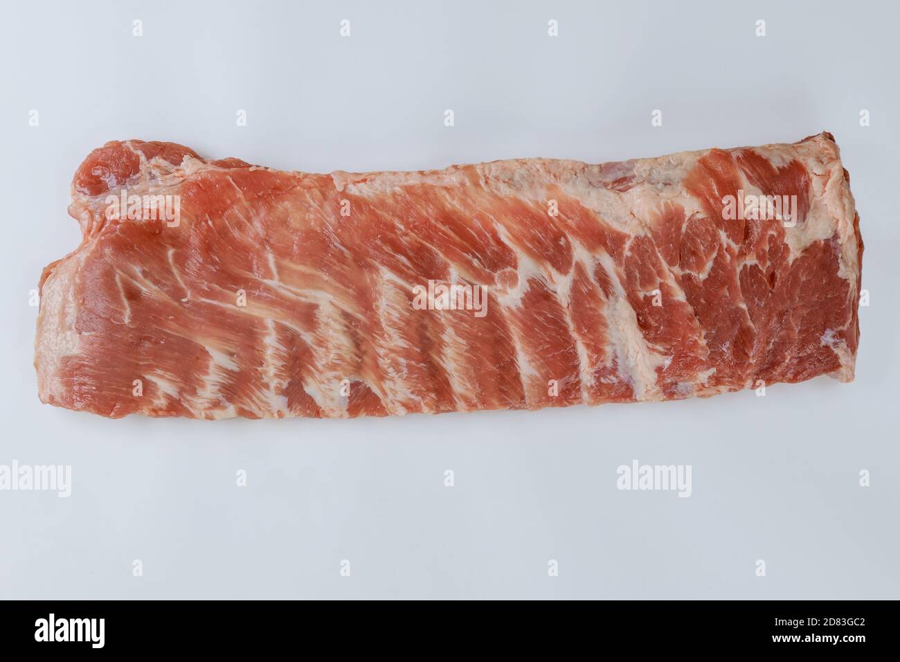 Fresh raw pork ribs isolated on white background Stock Photo - Alamy