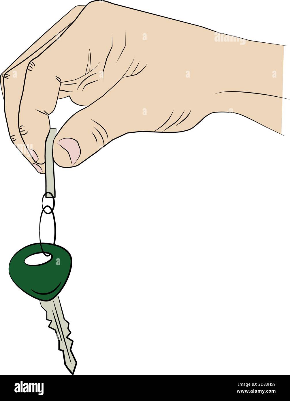 Illustration of isolated hand holding key from home or office Stock ...