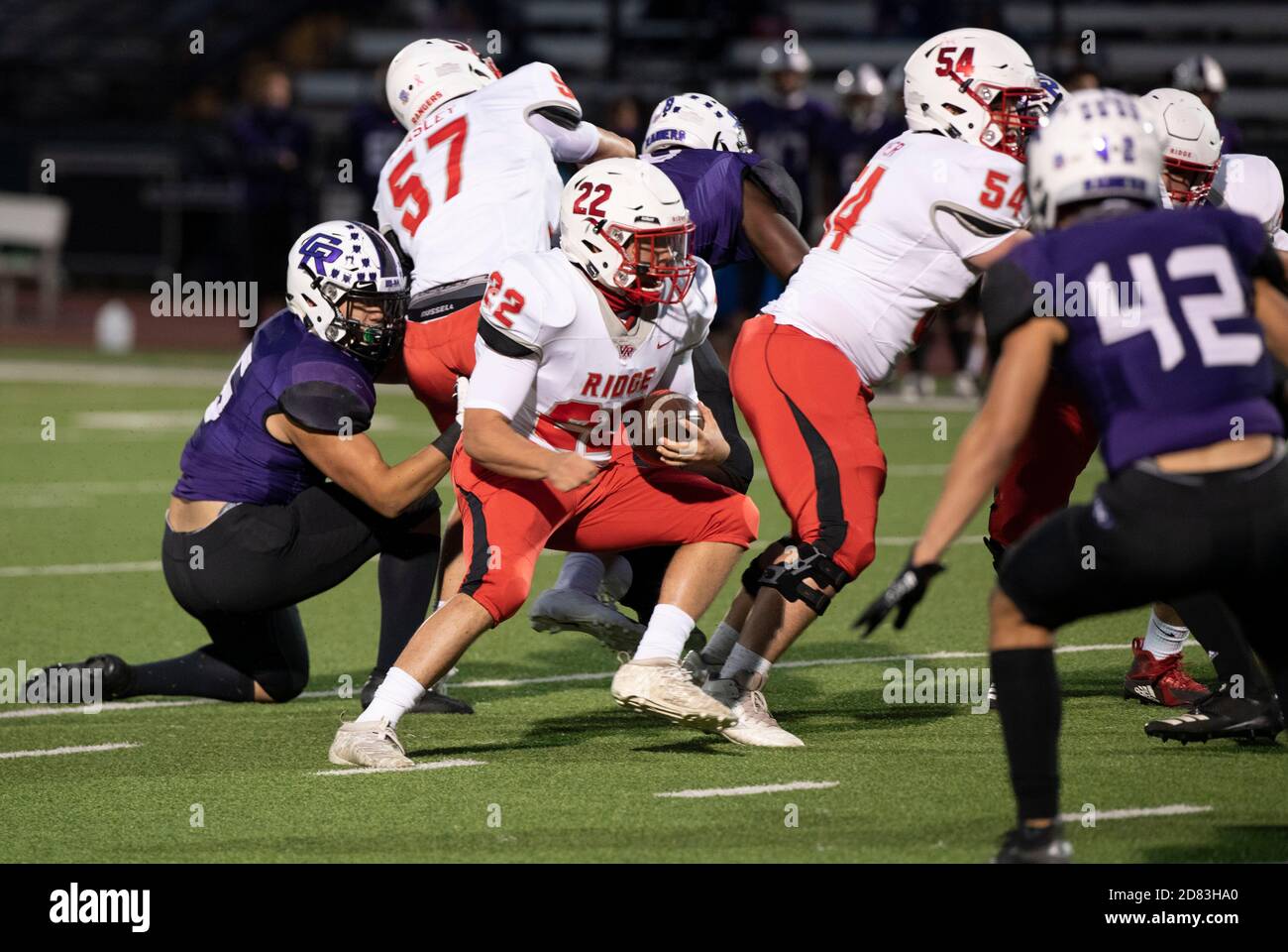 Round Rock TX USA, Oct. 23 2020: Friday night high school football game ...