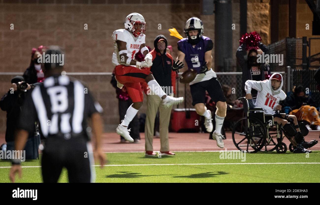 Round Rock TX USA, Oct. 23 2020: Friday night high school football game ...