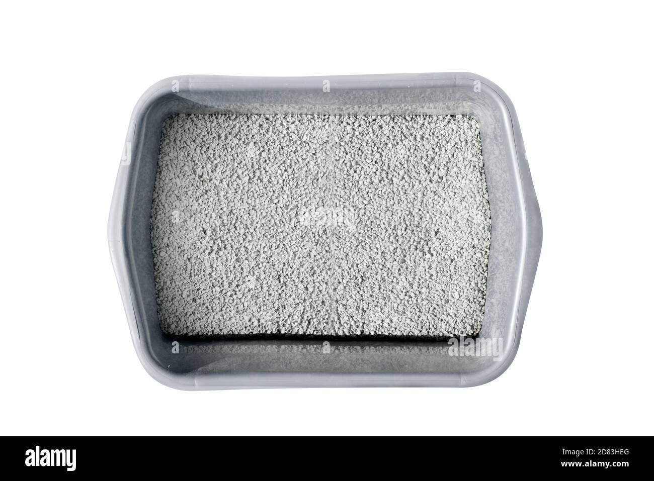 Litter box with sand for cat isolated over white background Stock Photo ...