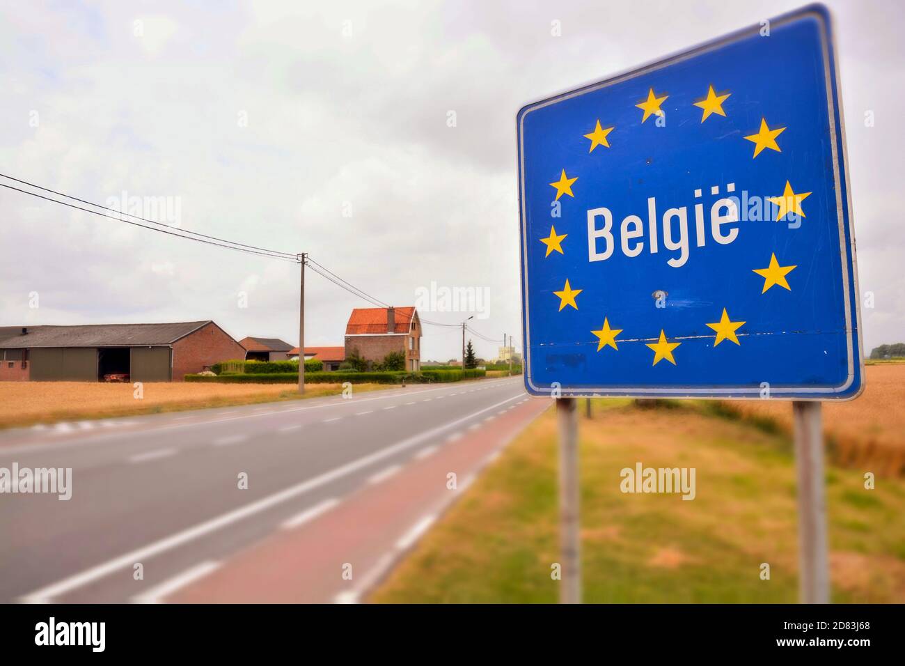 Road sign indicating the border of Belgium Stock Photo - Alamy