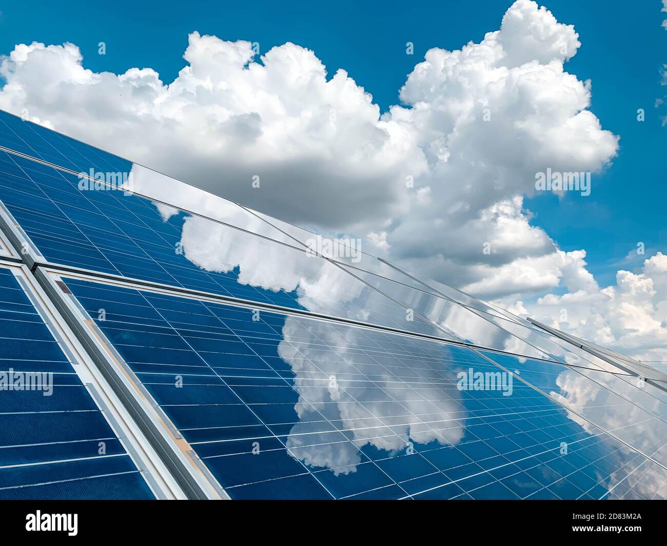 Solar plant(solar cell) with the cloud on sky, hot climate causes ...