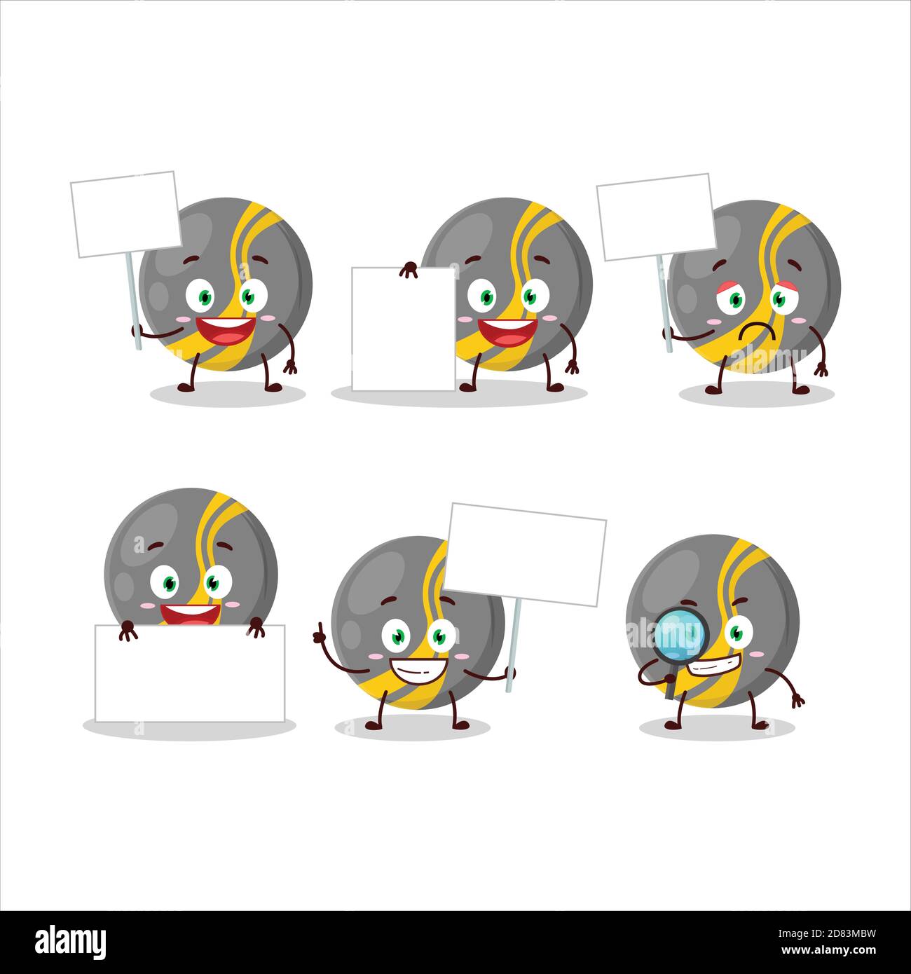 Black stripes marbles cartoon character bring information board Stock ...