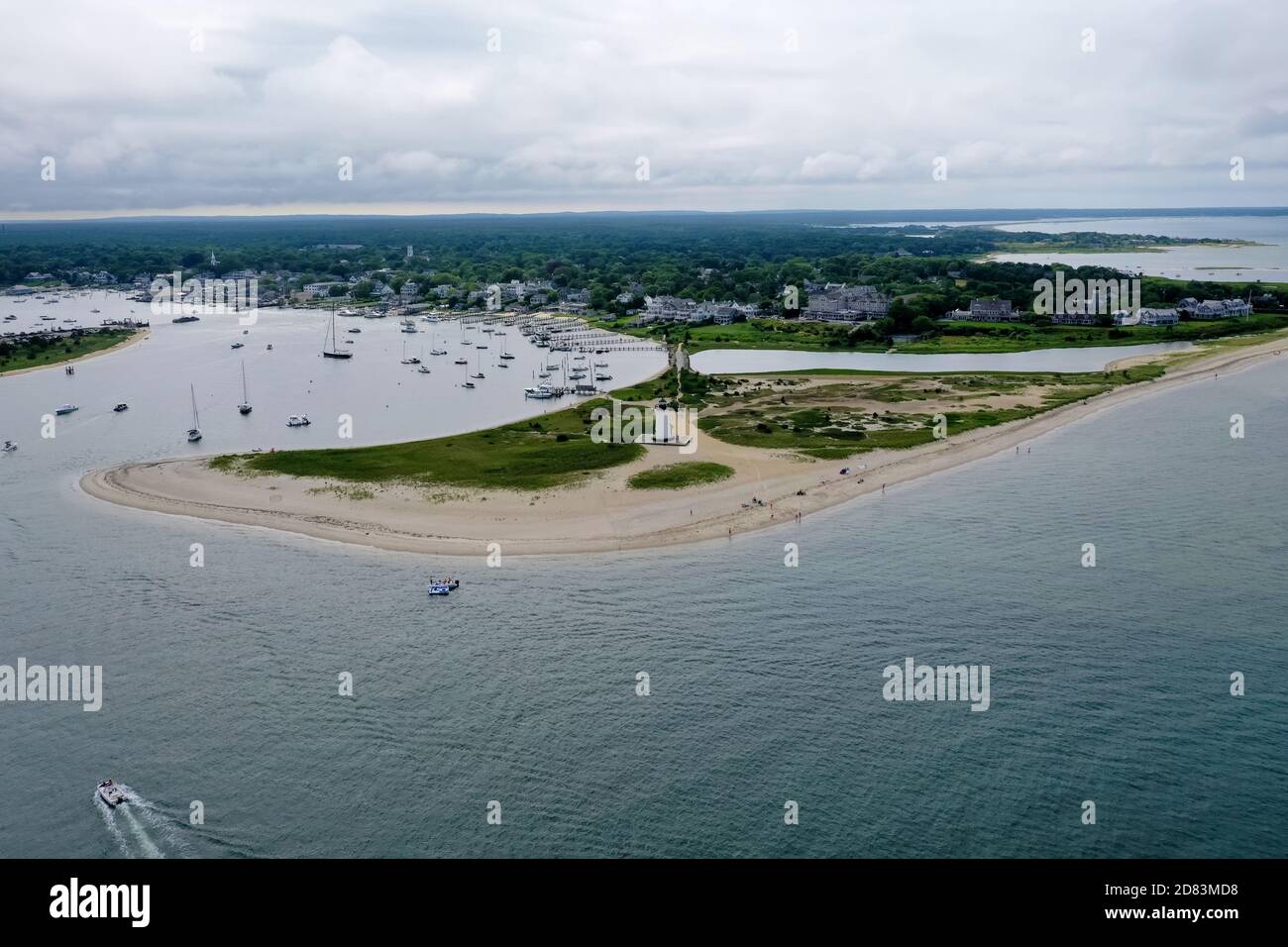 Edgartown Harbor Lighthouse at the entrance into Edgartown Harbor and ...