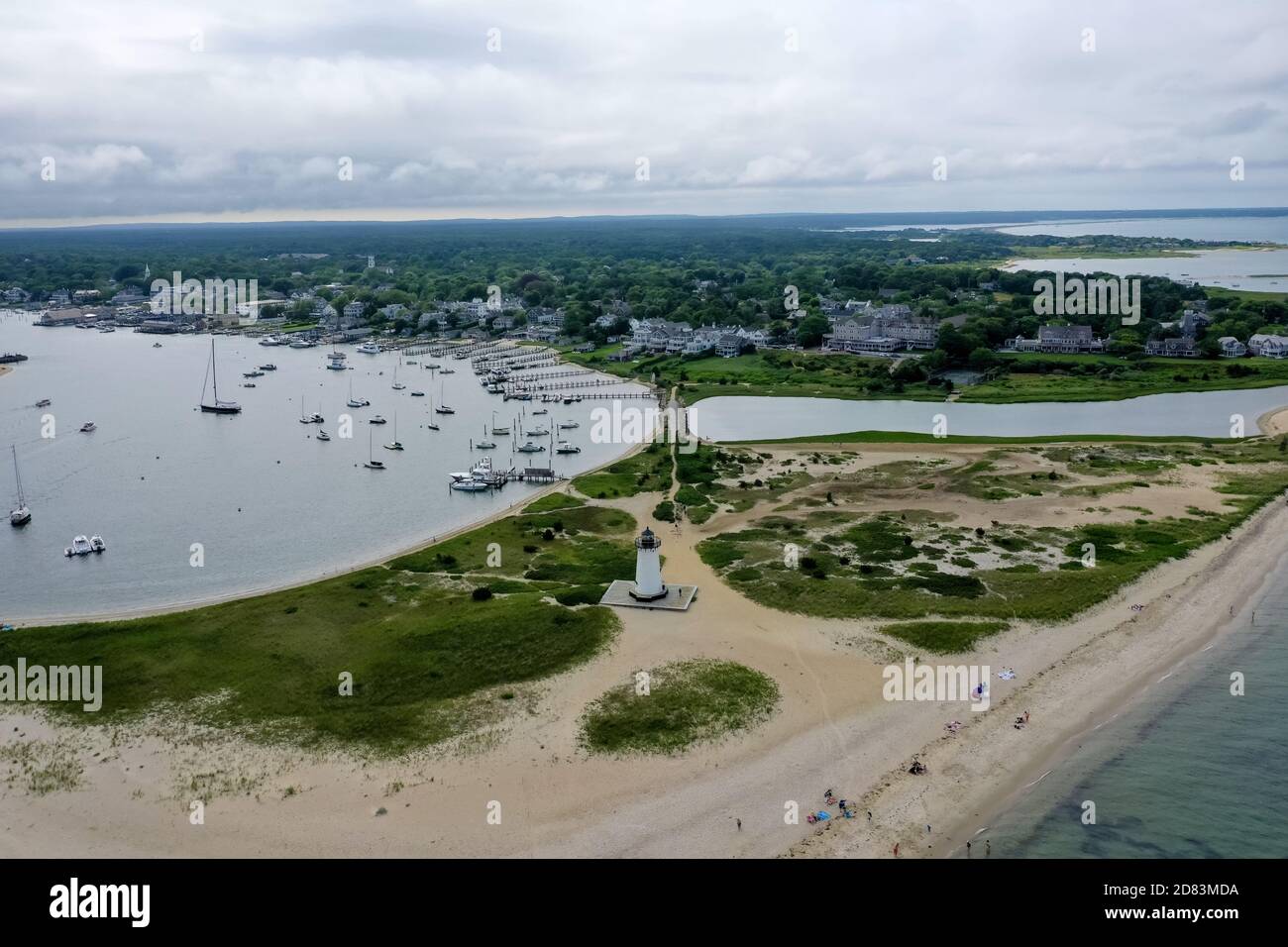 Edgartown Harbor Lighthouse at the entrance into Edgartown Harbor and ...