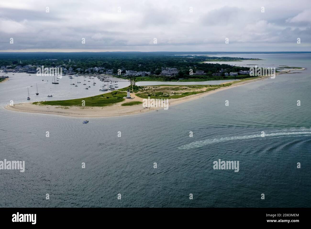 Edgartown Harbor Lighthouse at the entrance into Edgartown Harbor and ...