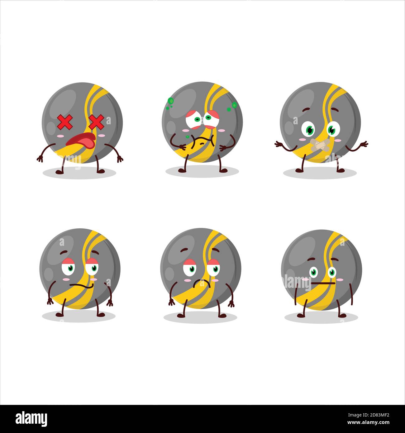 Black stripes marbles cartoon character with nope expression Stock ...