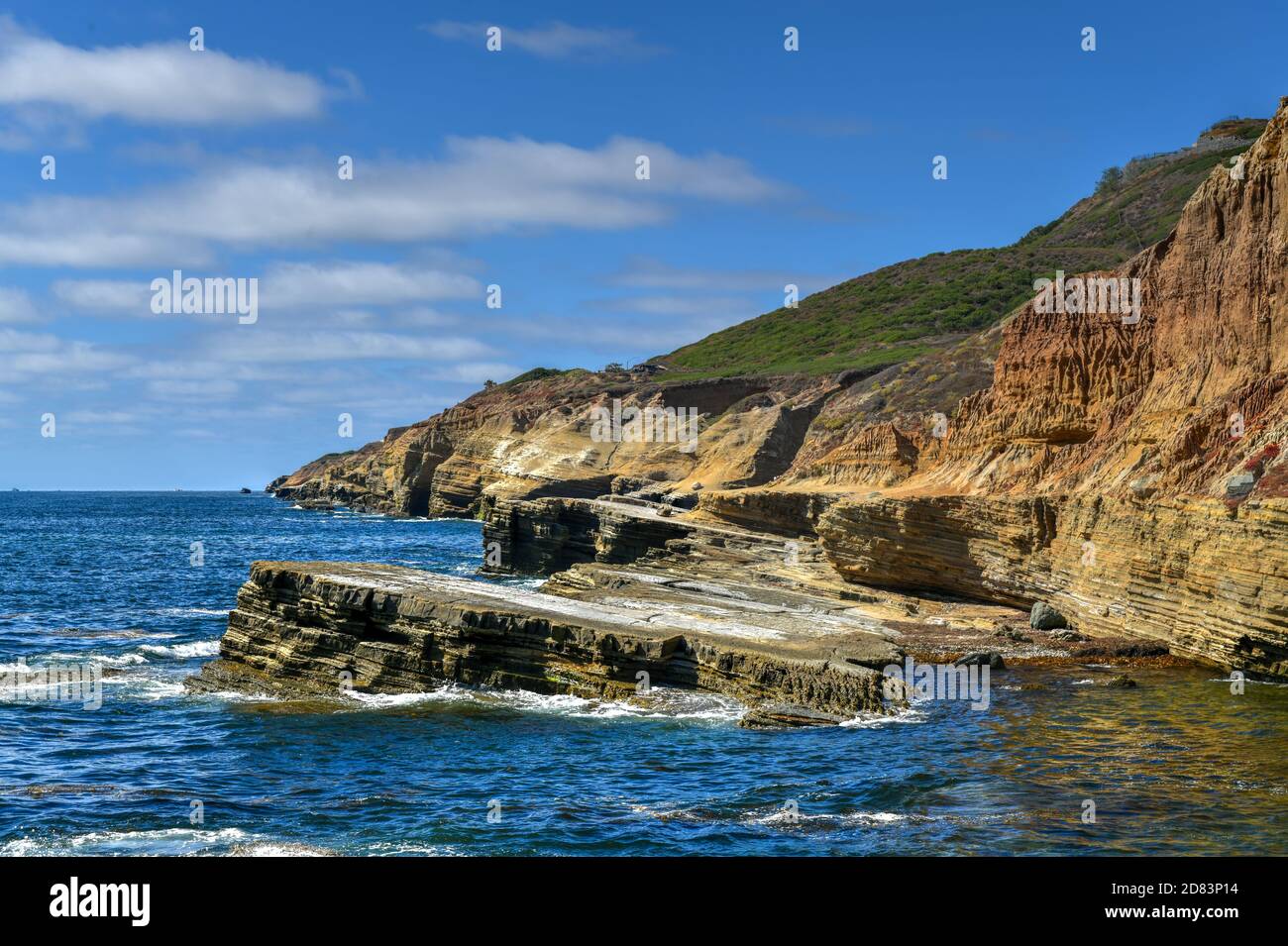 View off the coastline in Cabrillo National Monument in San Diego ...
