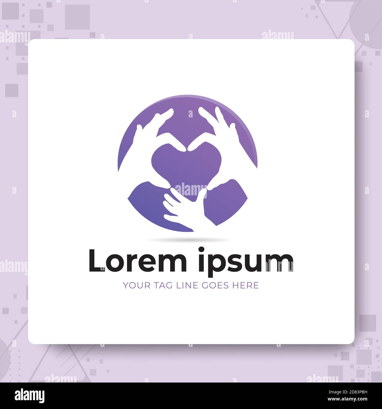 hands love logo design template. love hand for kids logo Stock Vector ...