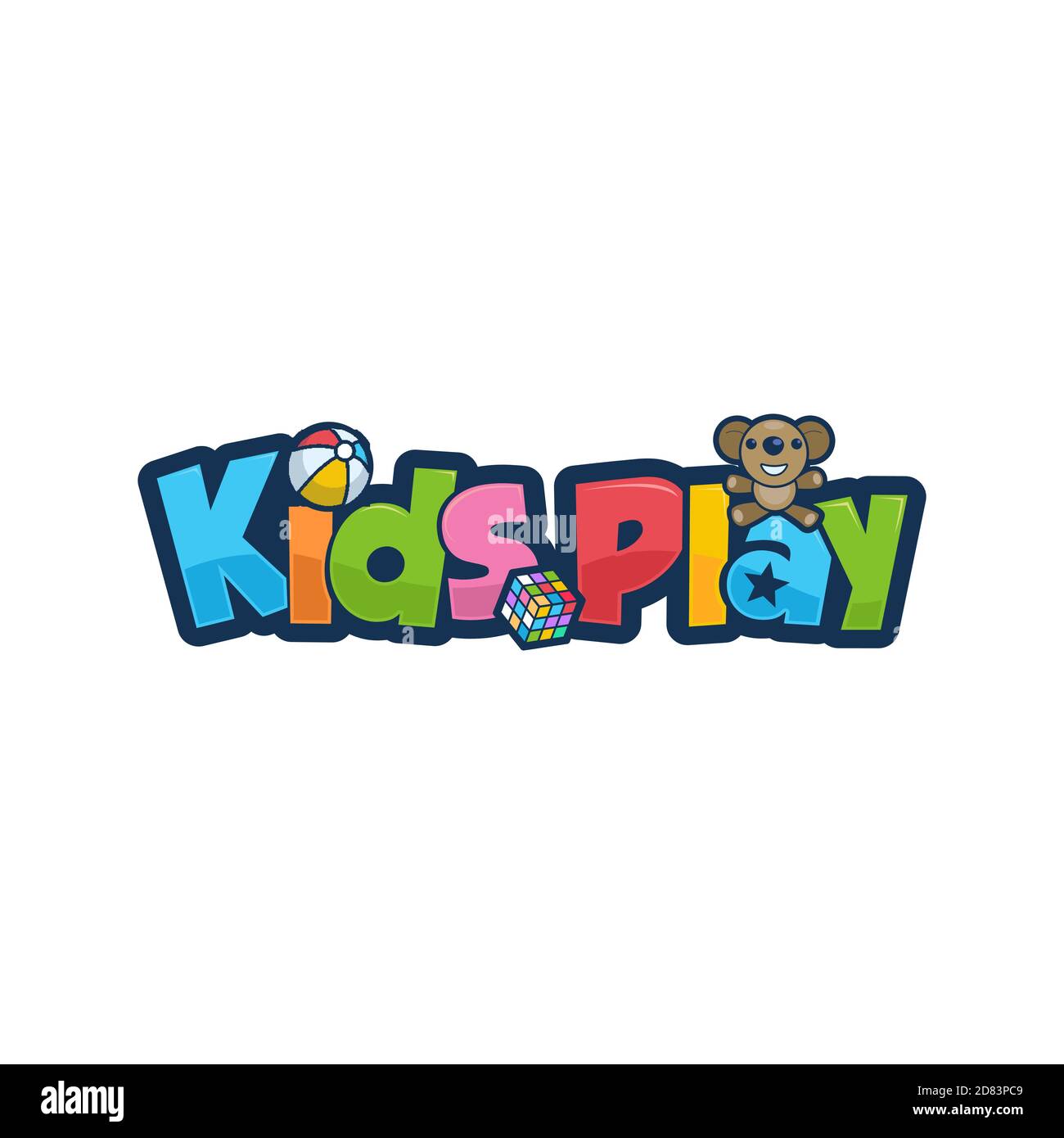kids play logo template. kids colorful banner Stock Vector Image & Art ...