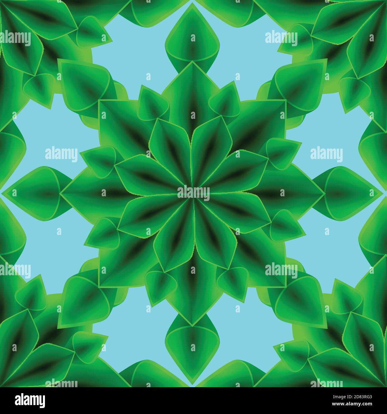 Green seamless paper origami leaves texture. Vector floral pattern for ...