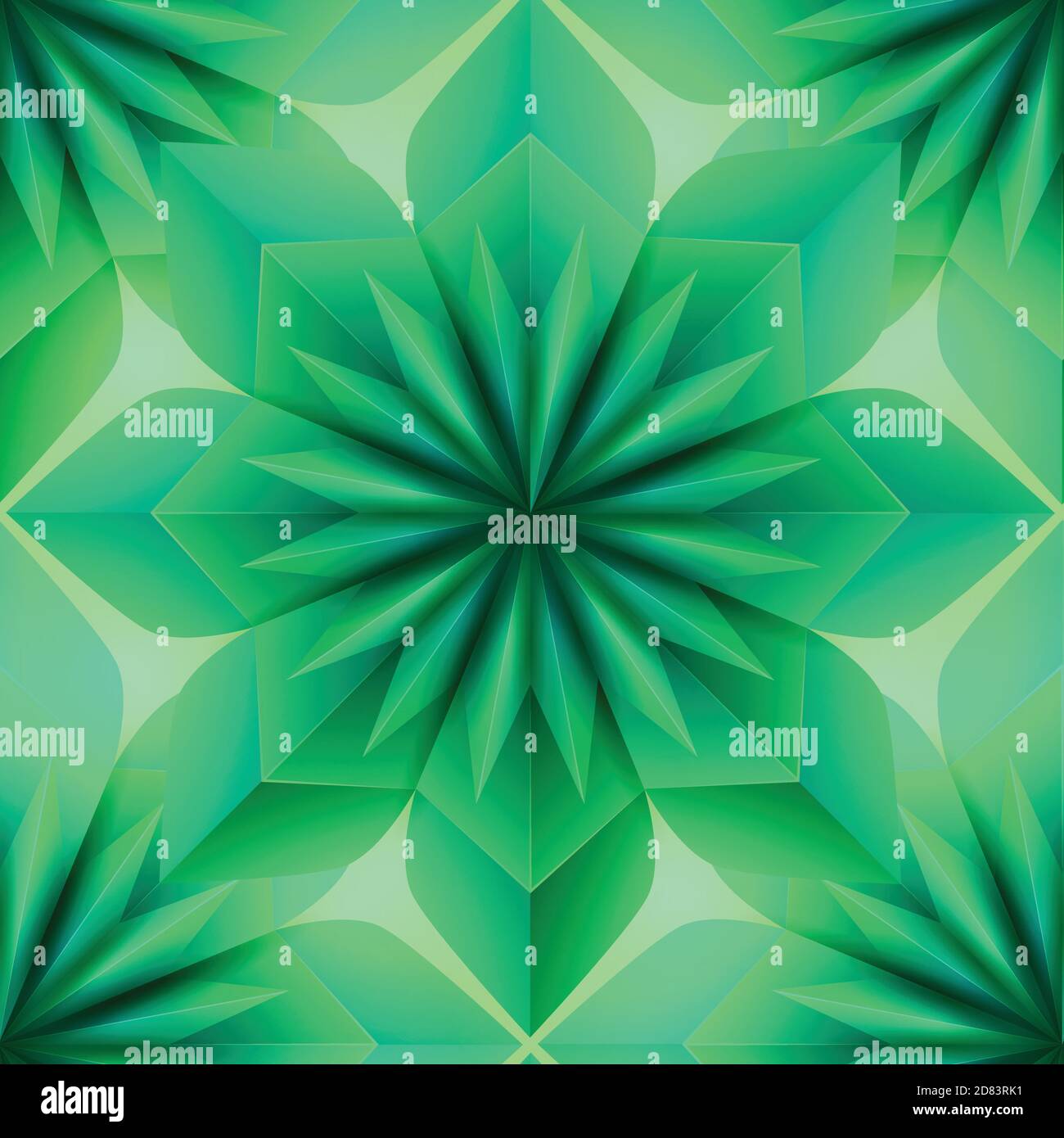 Green seamless paper origami leaves texture. Vector pattern for ...