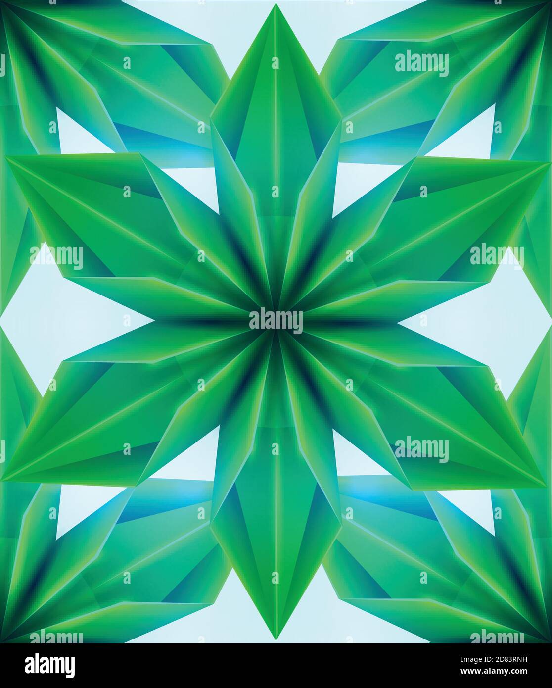 Green seamless paper origami leaves texture. Vector pattern for ...