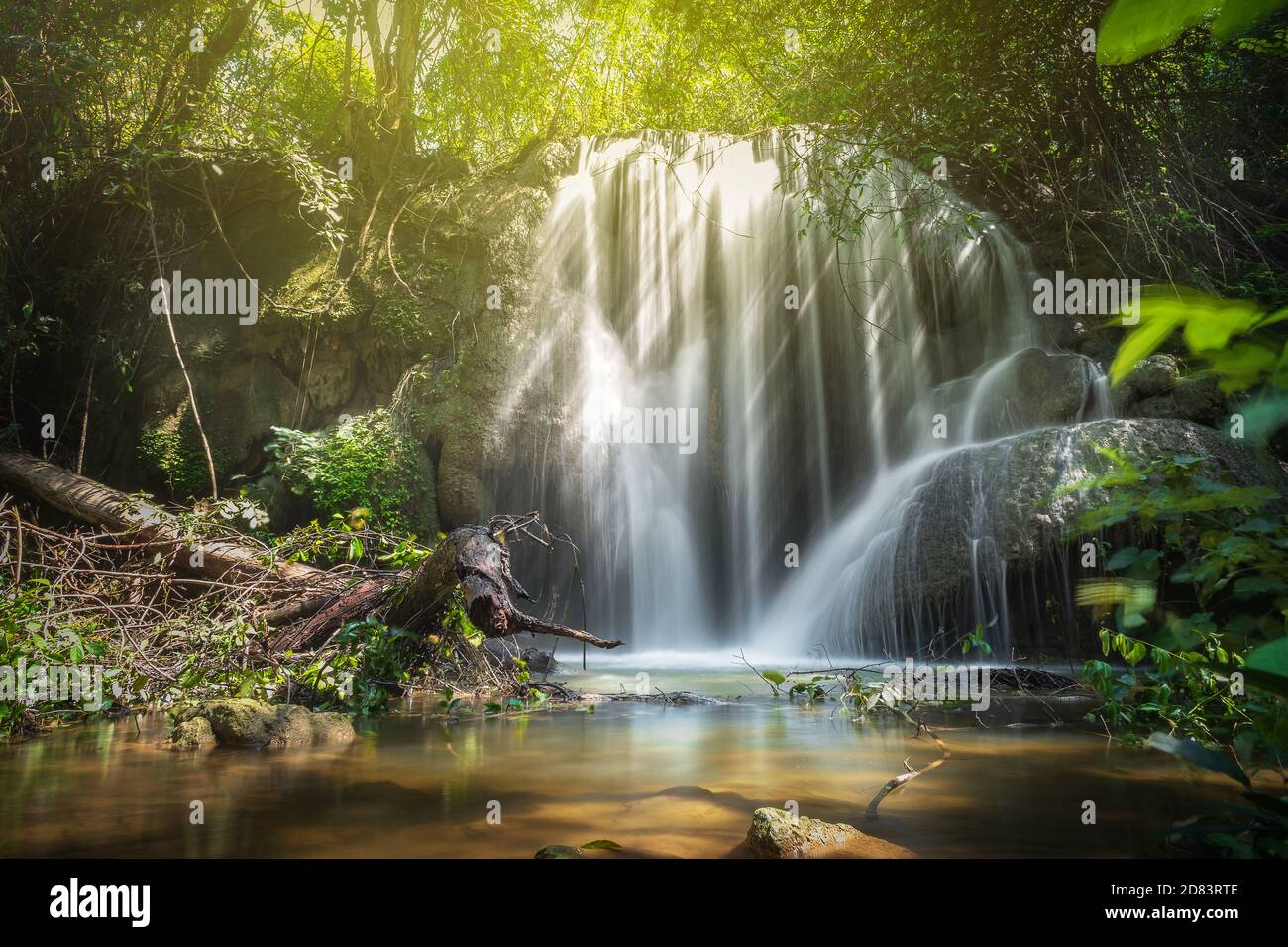 Beautiful waterfall in the rainy season, Thailand Stock Photo - Alamy
