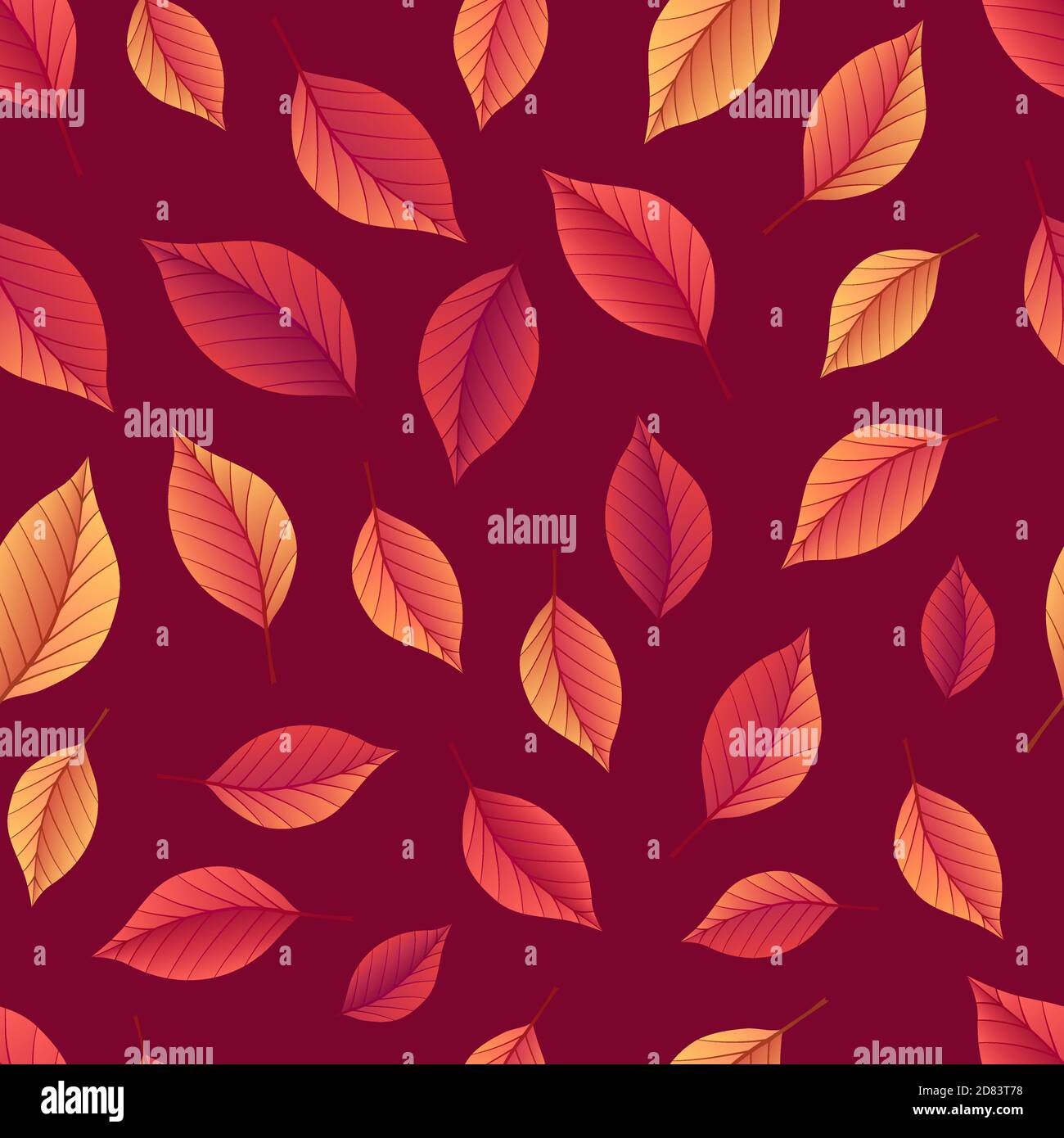 Autumn seamless background pattern / texture with bright fall leaves ...
