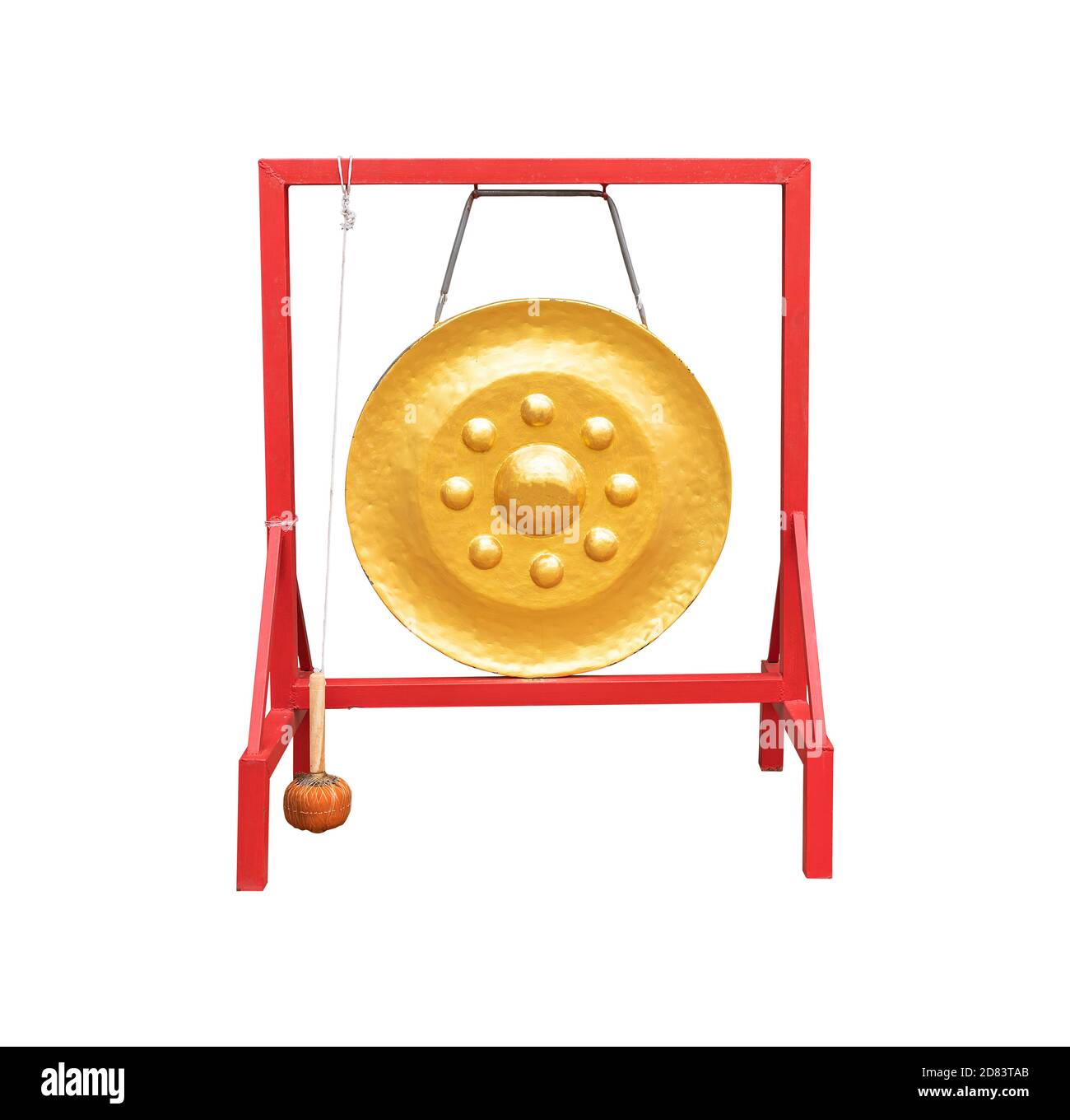 Golden gong isolated on white background with clipping path Stock Photo ...