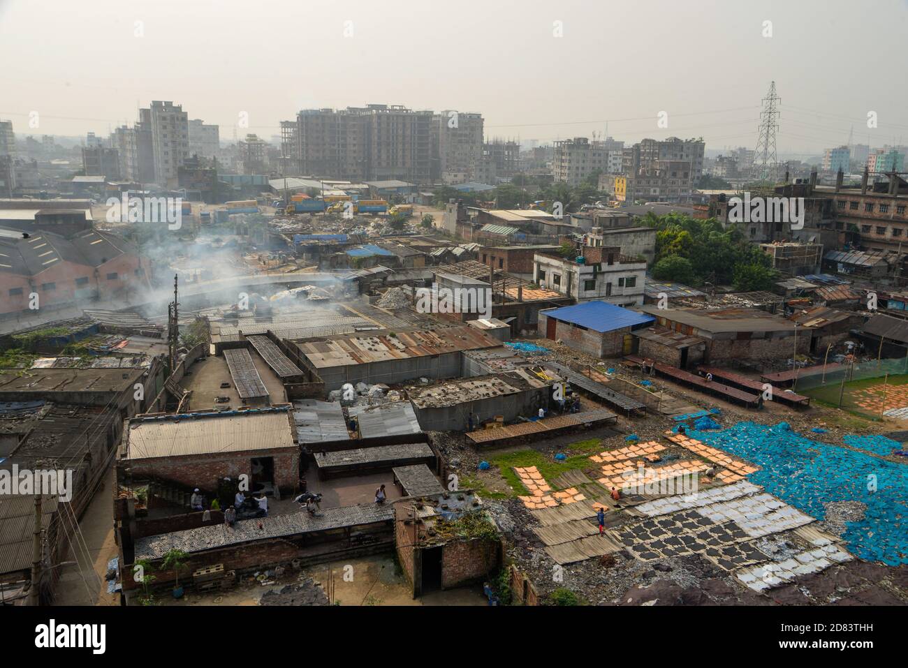 Dhaka, Bangladesh. 27th Oct, 2020. An aerial view of the tannery ...