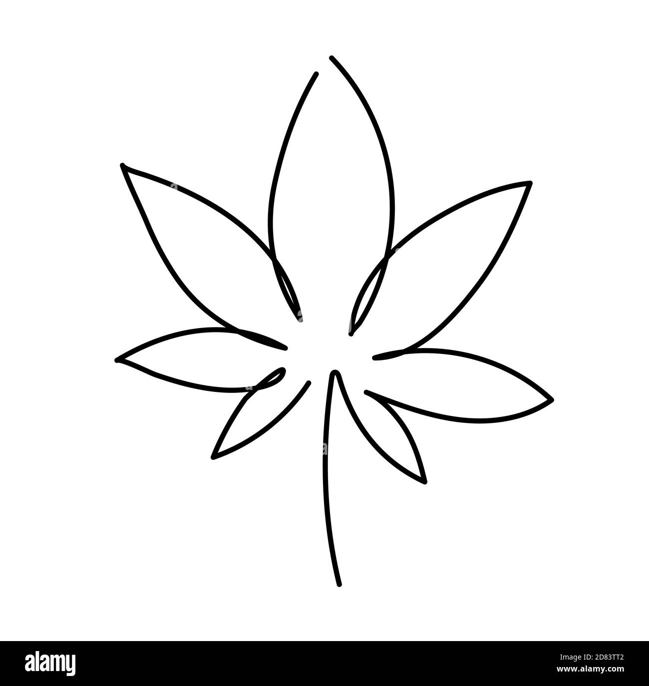 Weed Plant Outline Drawing