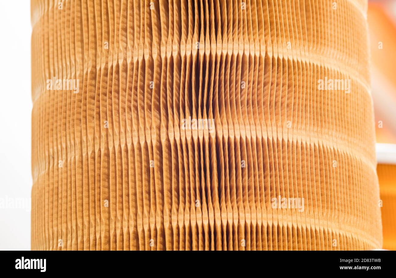 paper industrial air filter as cylinder shape ; close up Stock Photo ...