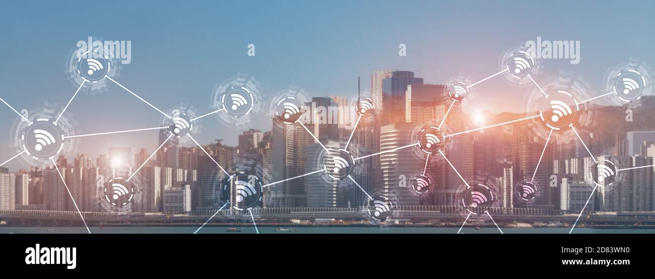 Wifi city communication technology fast internet connection 5g wireless ...