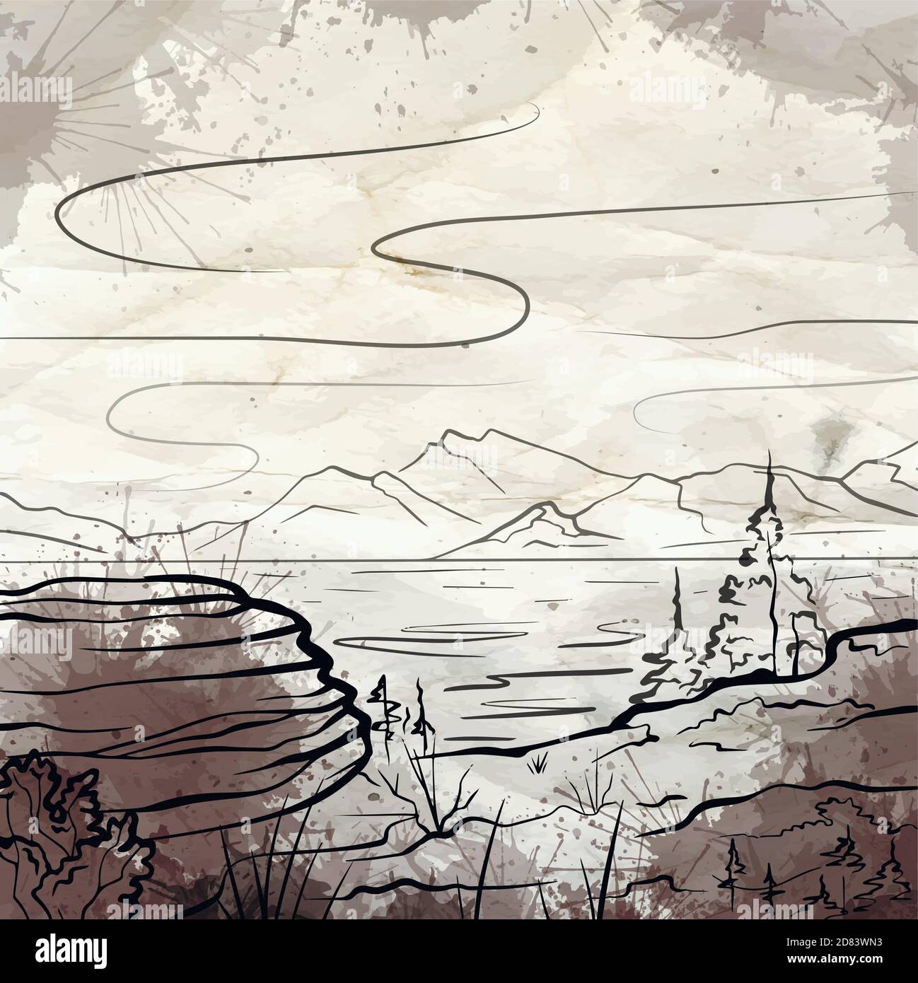 Lowland river Stock Vector Images - Alamy